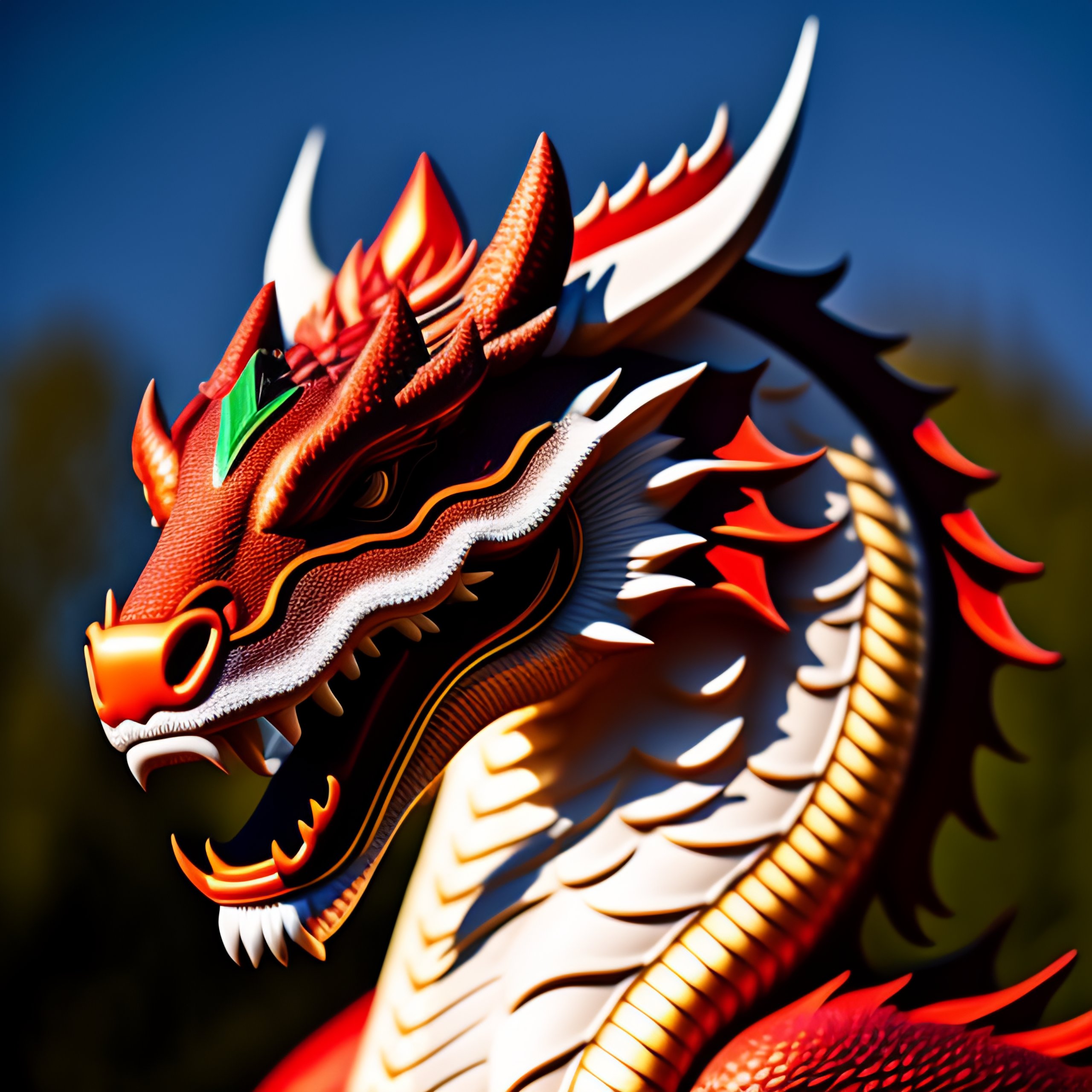 Lexica - Portrait of a china dragon, sharp