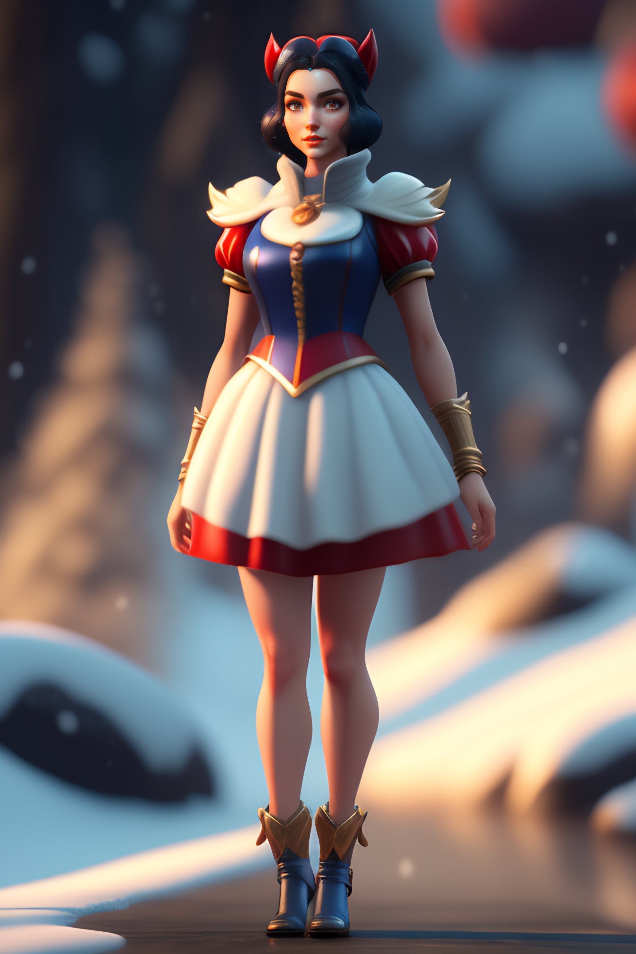 Lexica - Snow white in short skirt, unreal engine, octane render ...