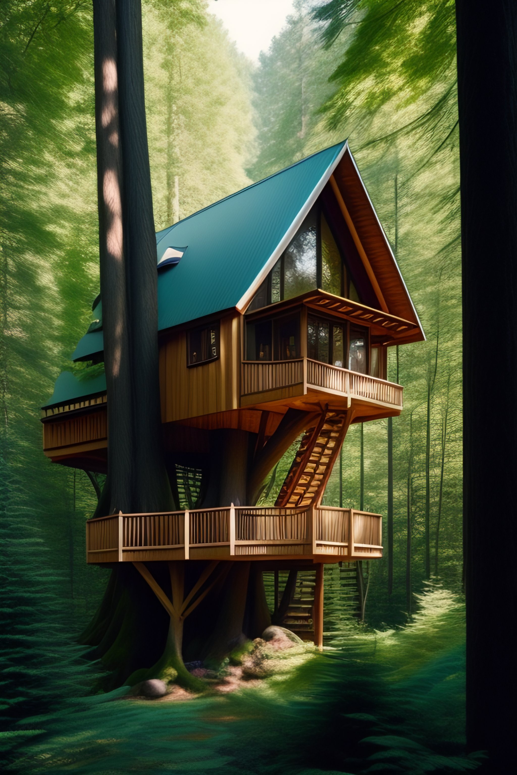 Lexica - Treehouse in lush forest, better homes and hardens magazine ...