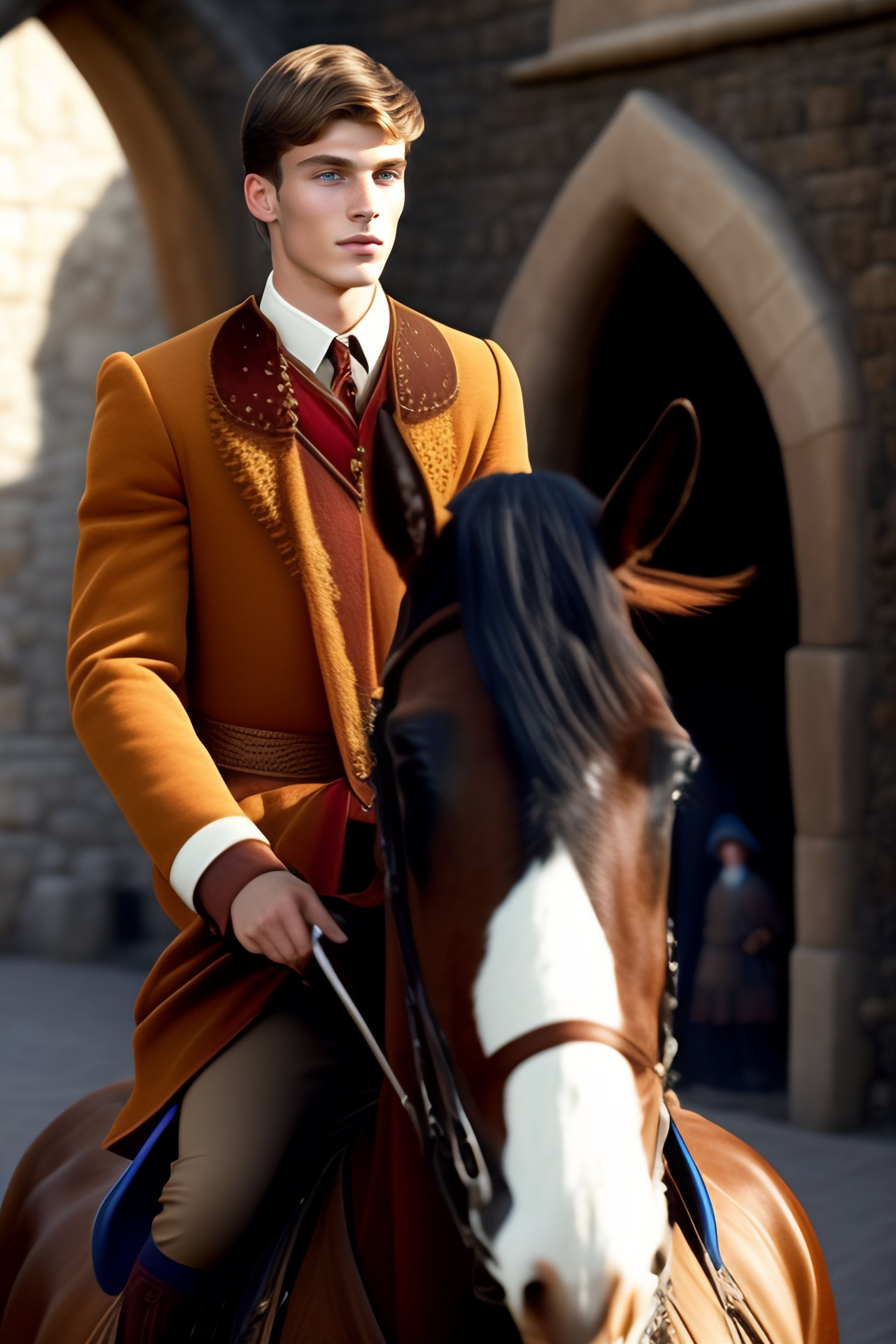 Lexica - 20 year old man who is 1.83m tall, brown, with blue eyes and ...