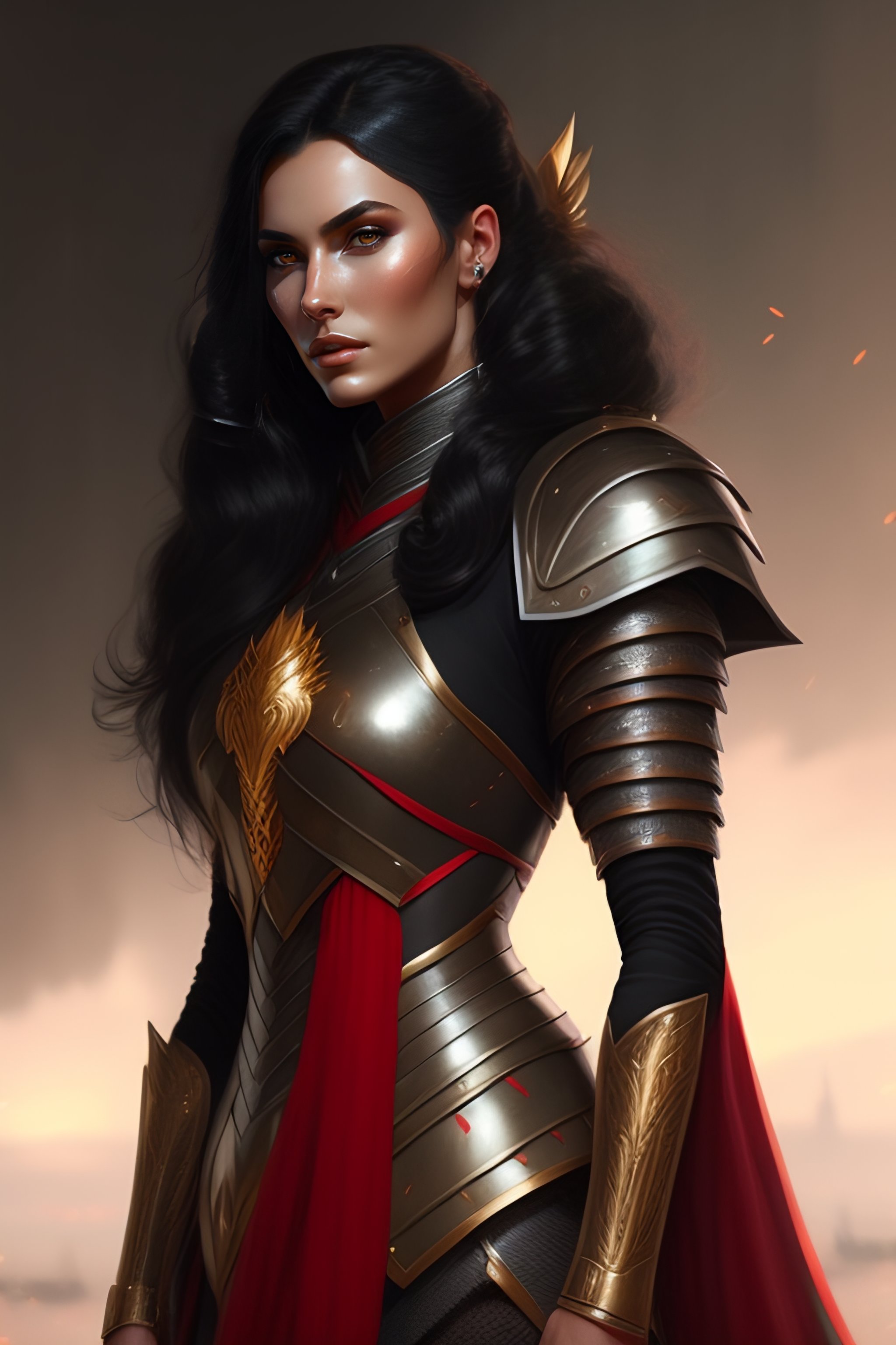 Lexica - Beautiful hyperrealistic portrait of an armored woman. She ...