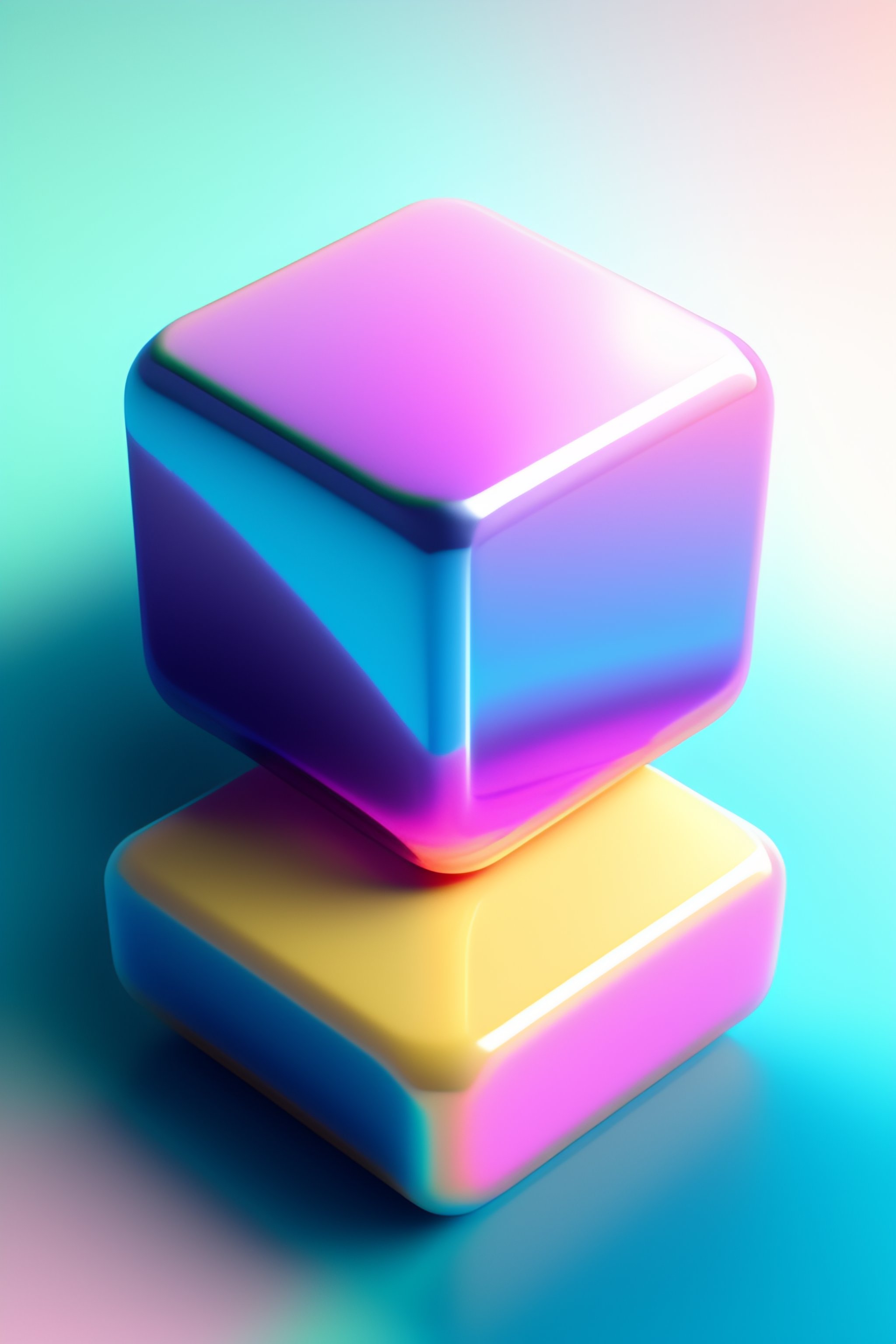 Lexica - A cube with painting on it with a pastel aesthetic, studio ...