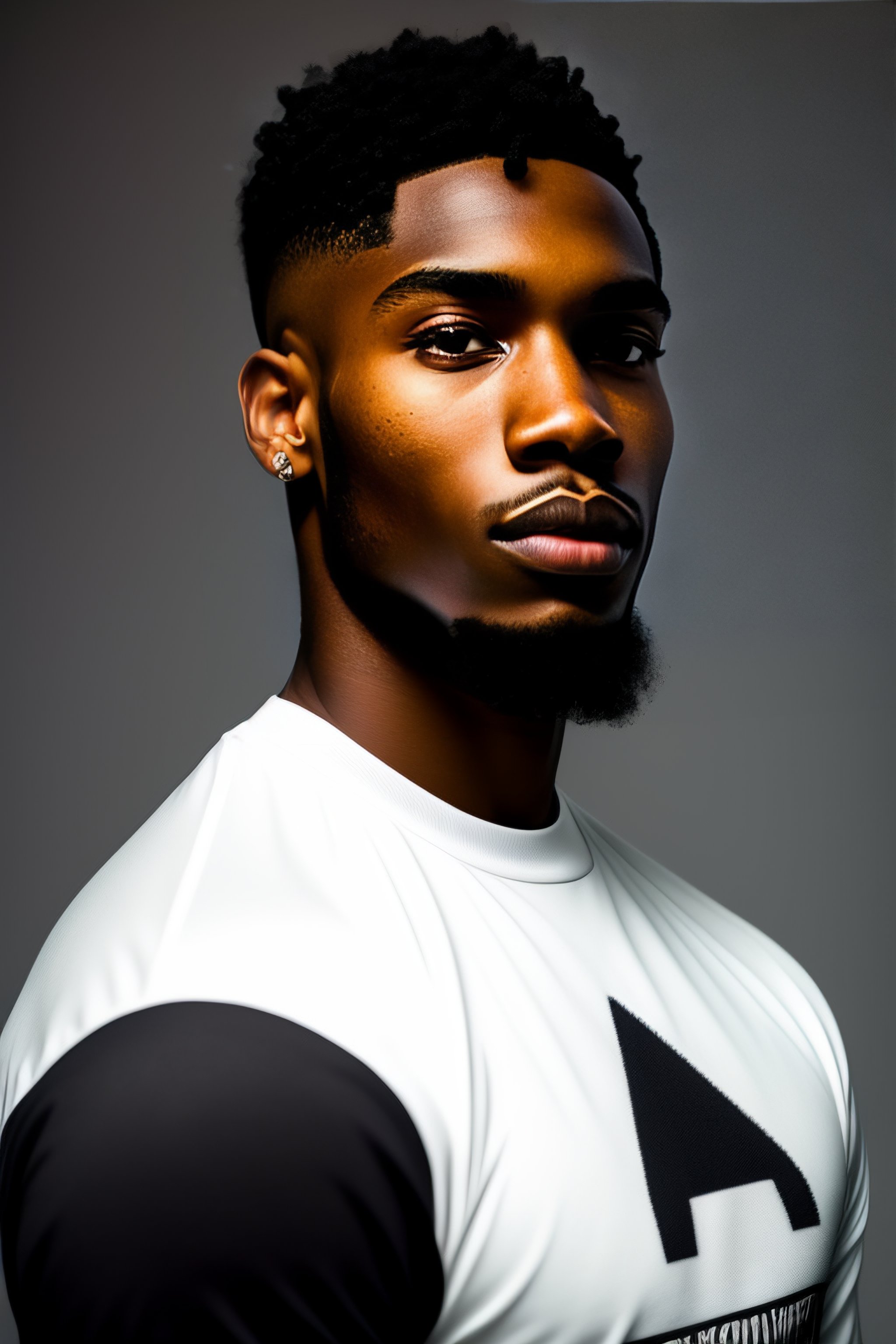 Lexica - A 22 year old black youtube tech reviewer symmetrical portrait ...