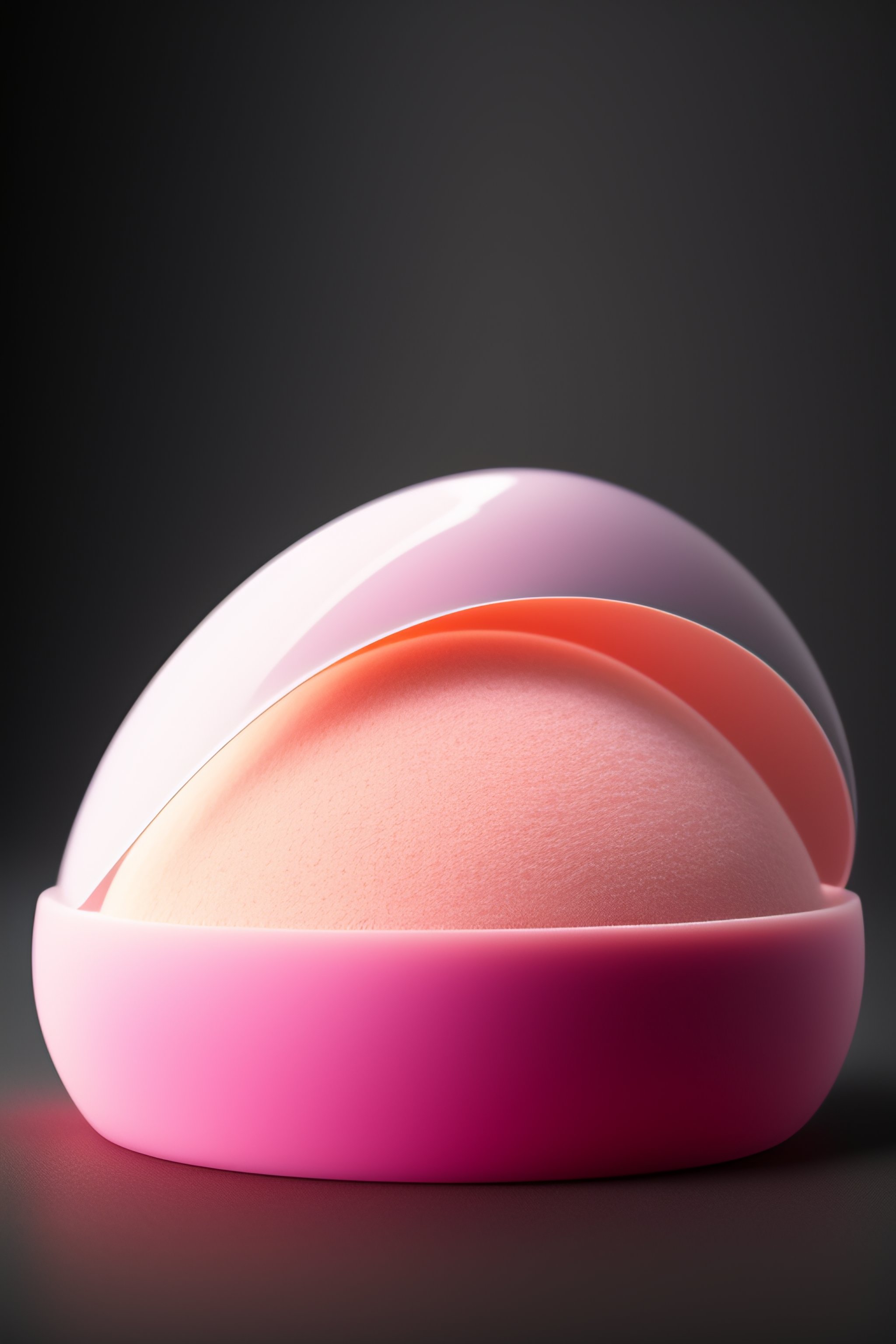 Lexica - Close up shot of a make-up sponge oval round that is light ...