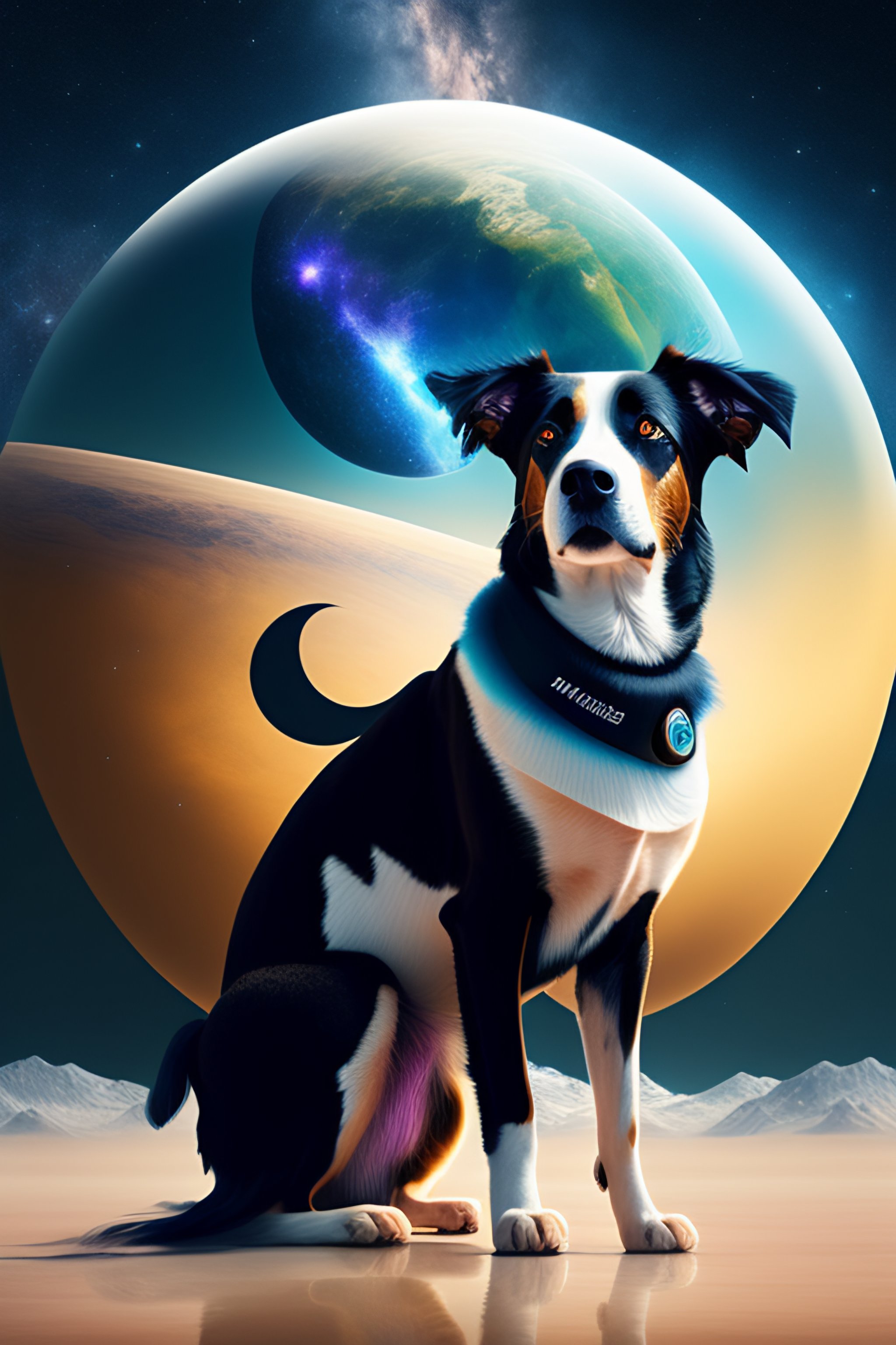 Lexica - Un chien et son maitre sur une planète dans la galaxie