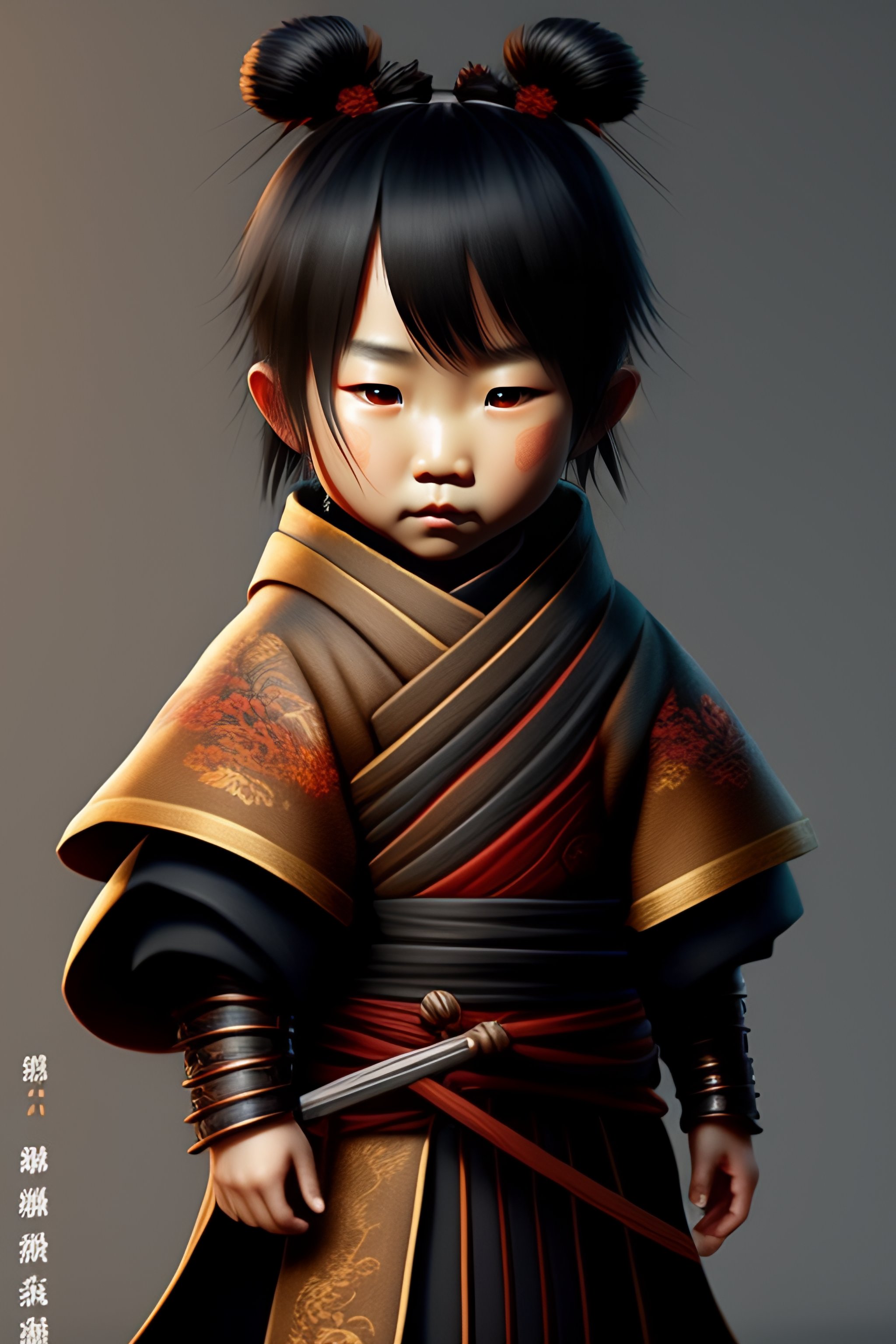 Lexica - Highly detailed portrait kunfu kid dress like a sekiro, Cute ...