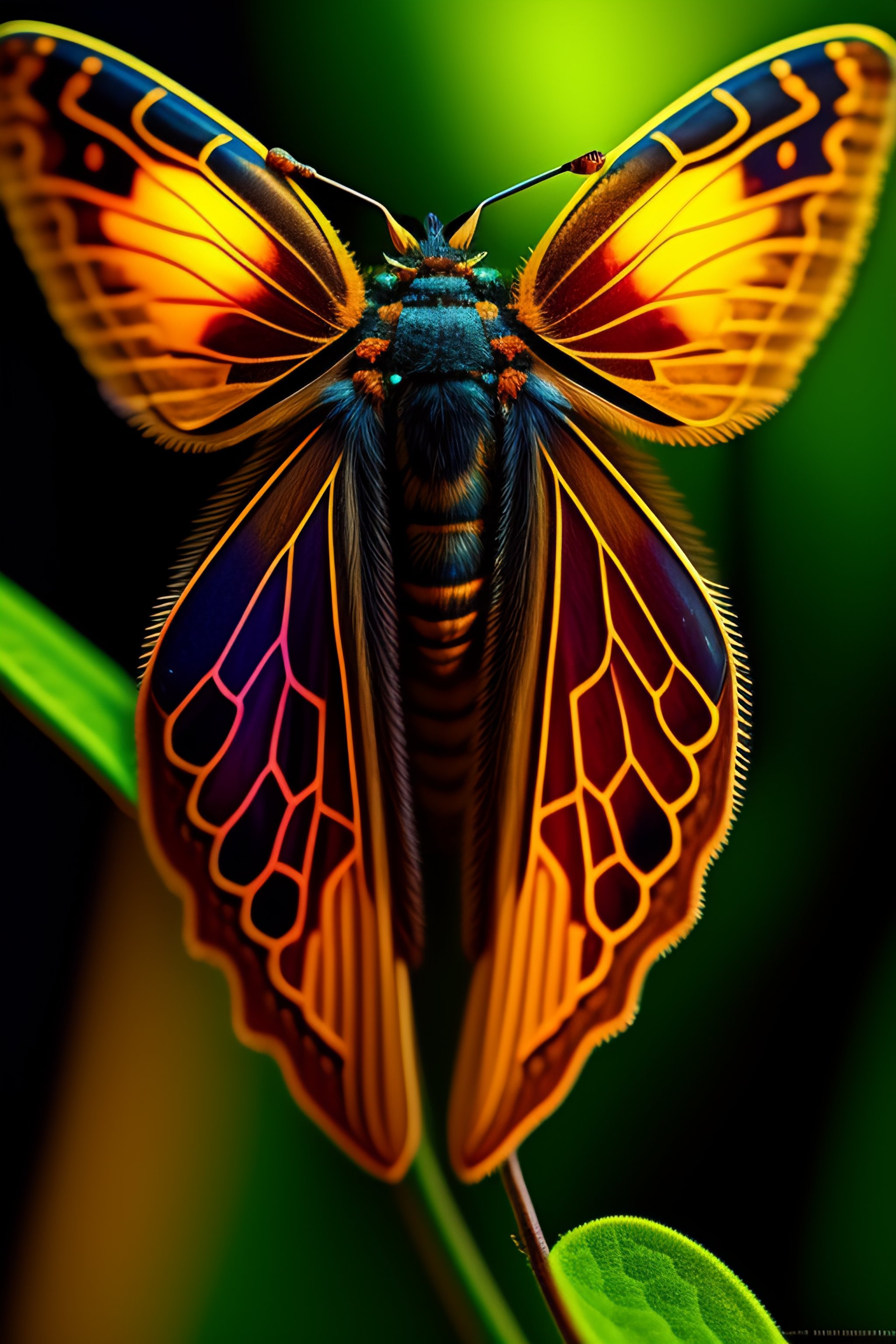 Lexica - A biomechanical moth in the jungle waiting for a prey, led ...