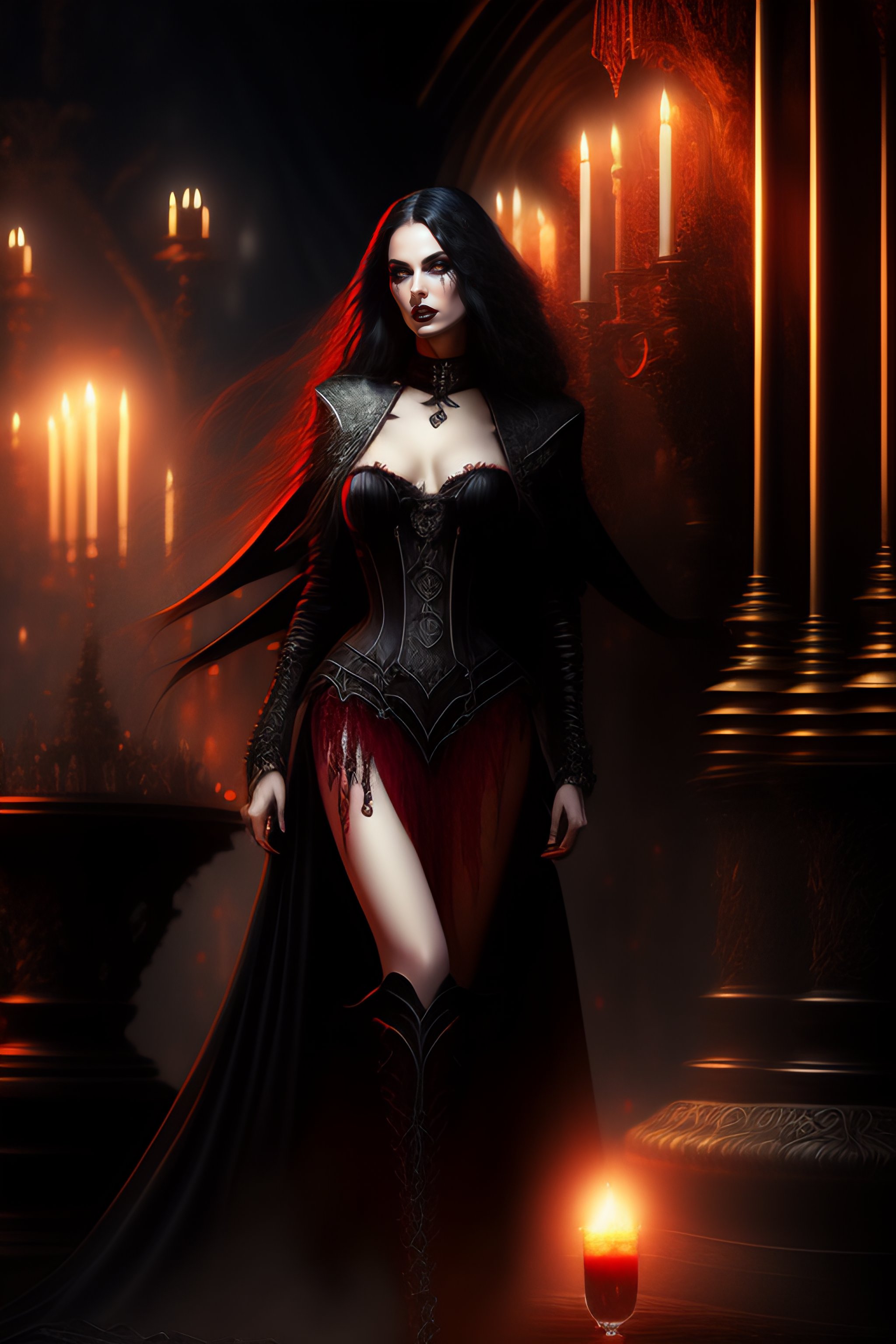 Lexica - Female random vampire, full body cinematic style digital art render with gothic look ...