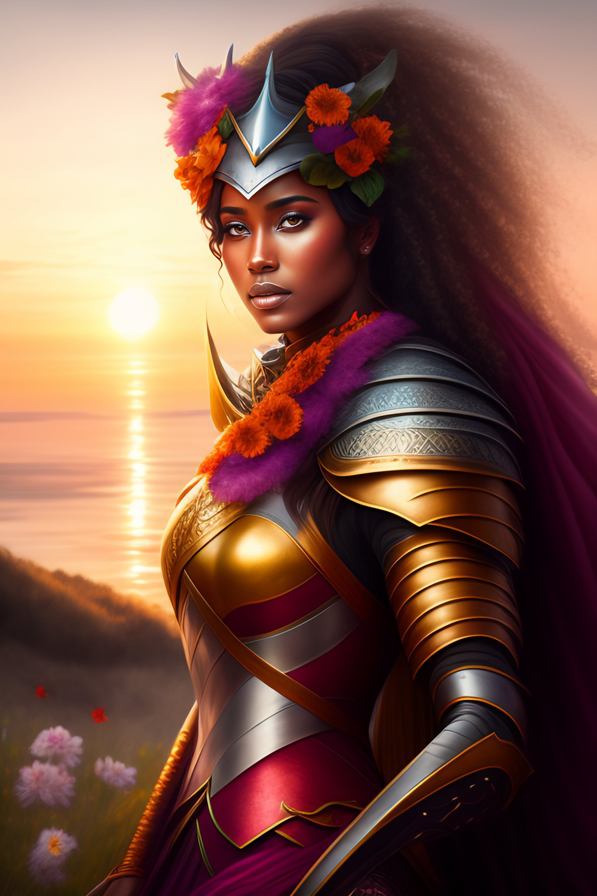 Lexica - Beautiful woman knight , young serious face , top of a ...