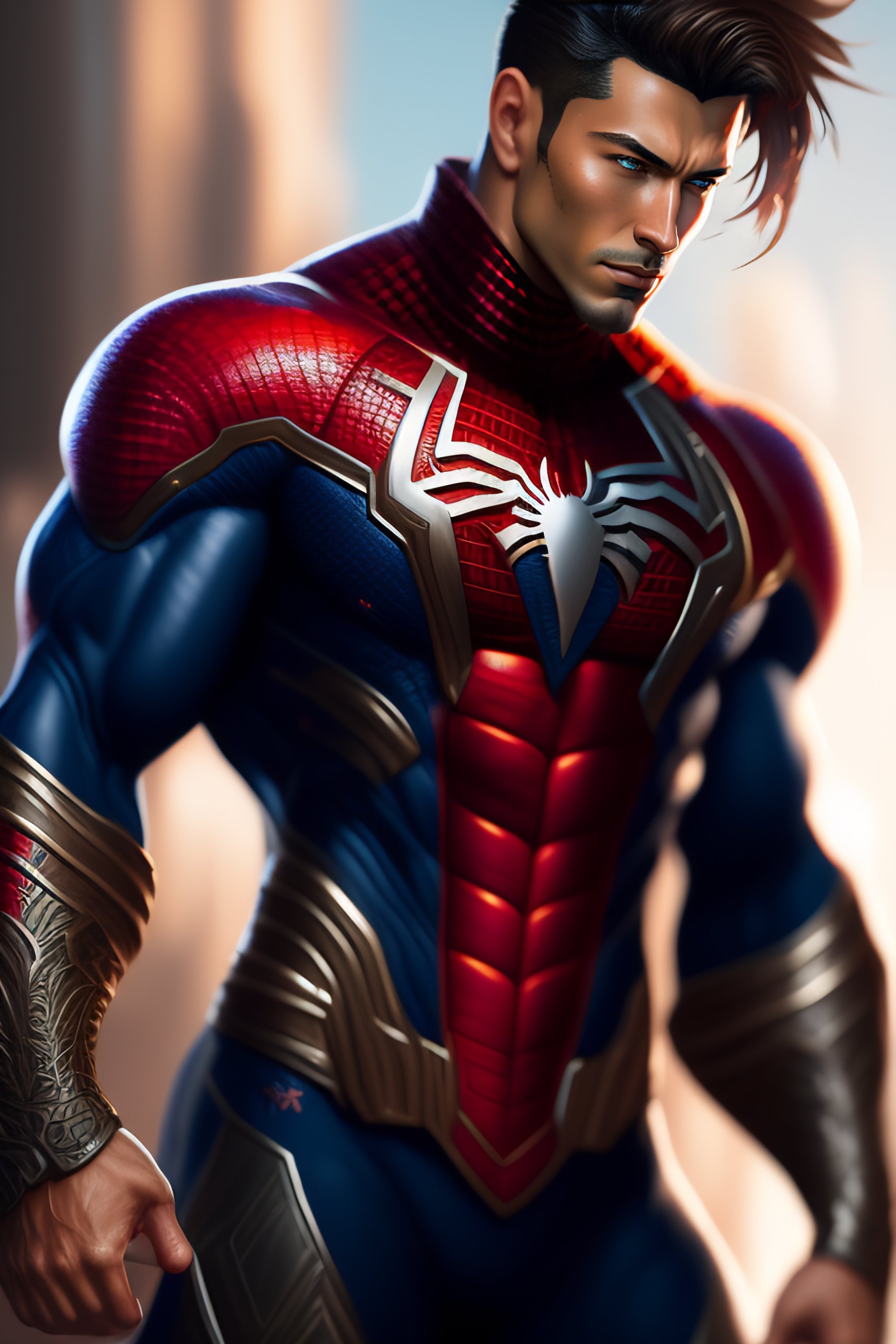 Lexica - Full potrait of Rugged muscular spiderman ,full long highly ...