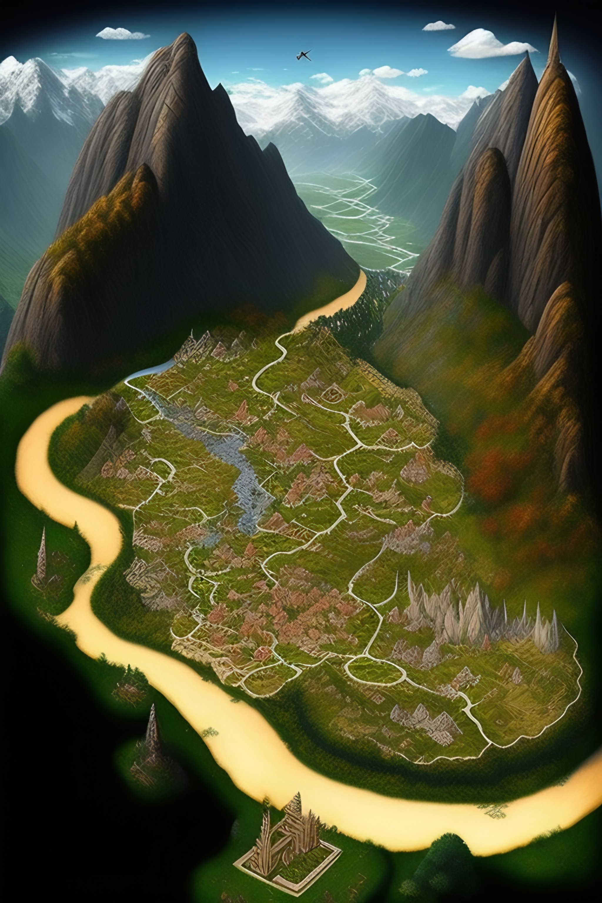 Lexica - The lord of the rings style, tabletop map, cities, towns ...