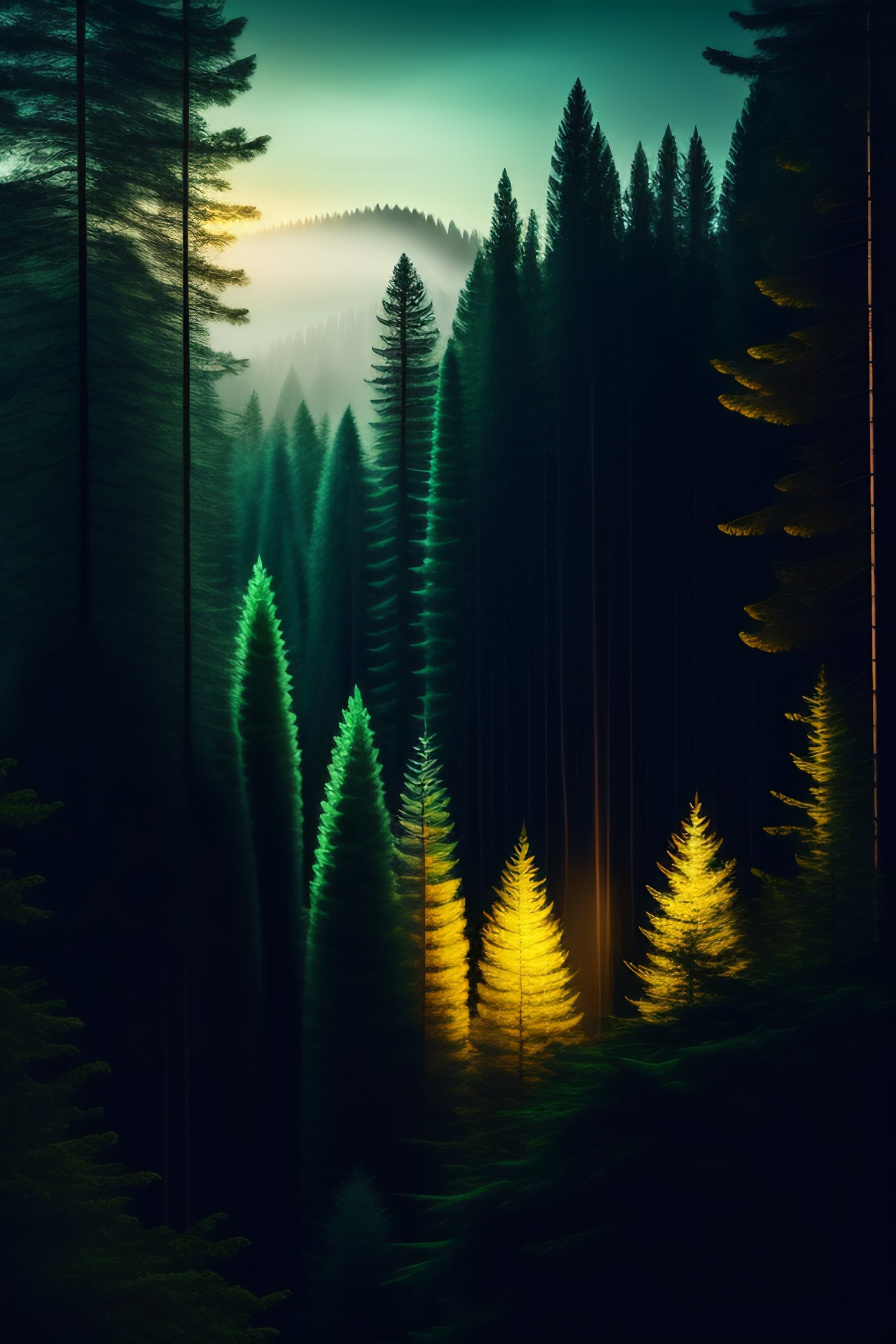 Lexica - Realistic night, dark, forest