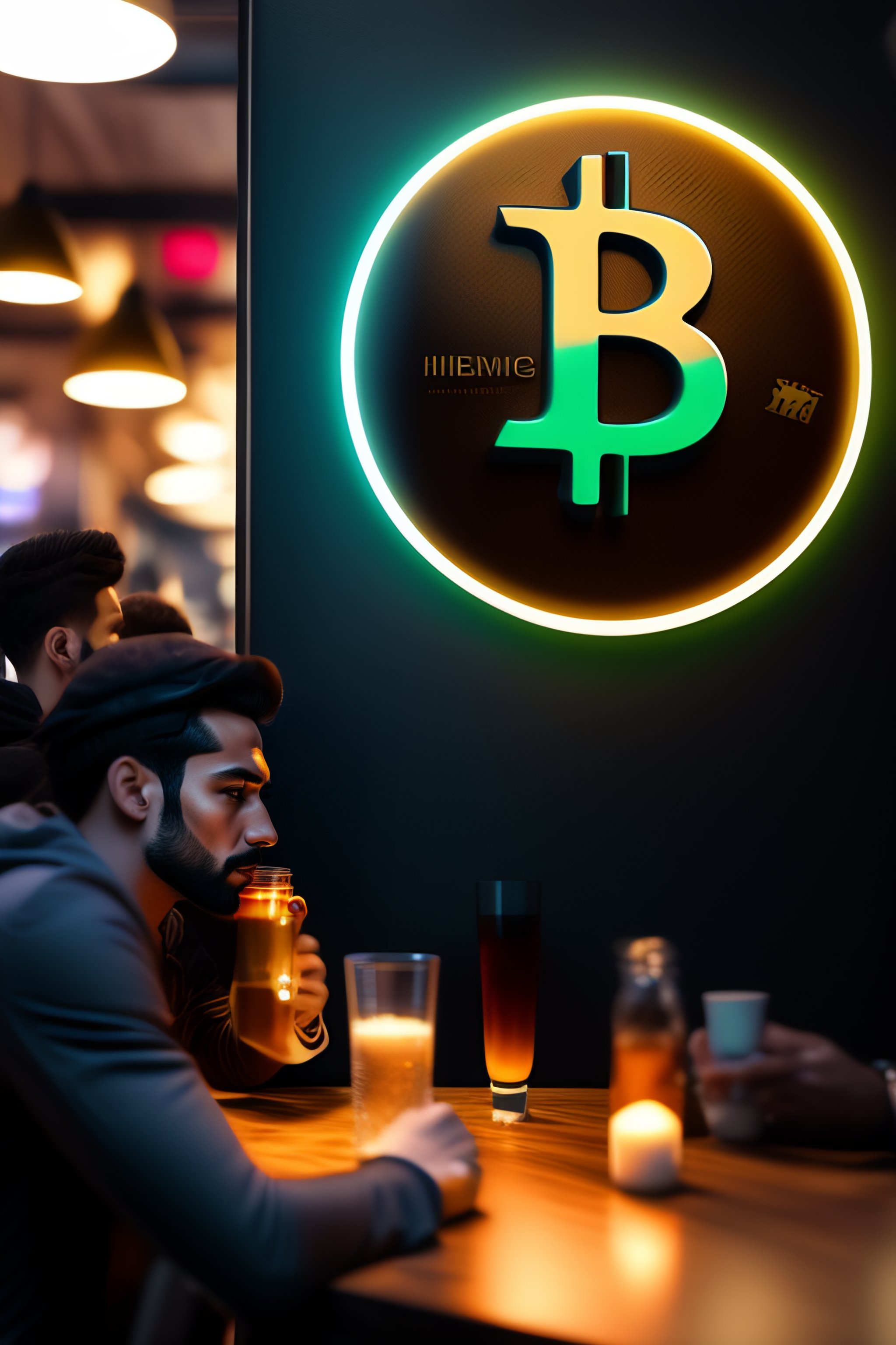 Lexica - People hanging out smoking marijuana at a cafe with a bitcoin ...