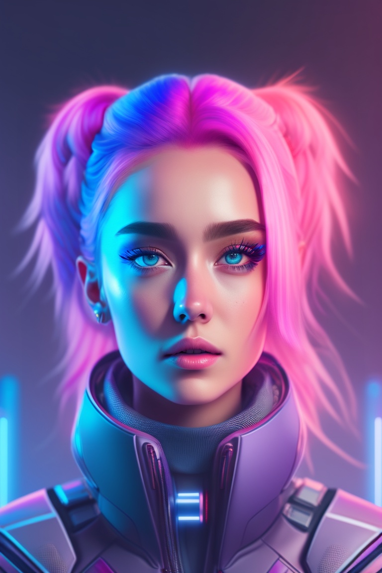 Lexica - A young beautiful girl contorts ahegao's face with pink hair ...