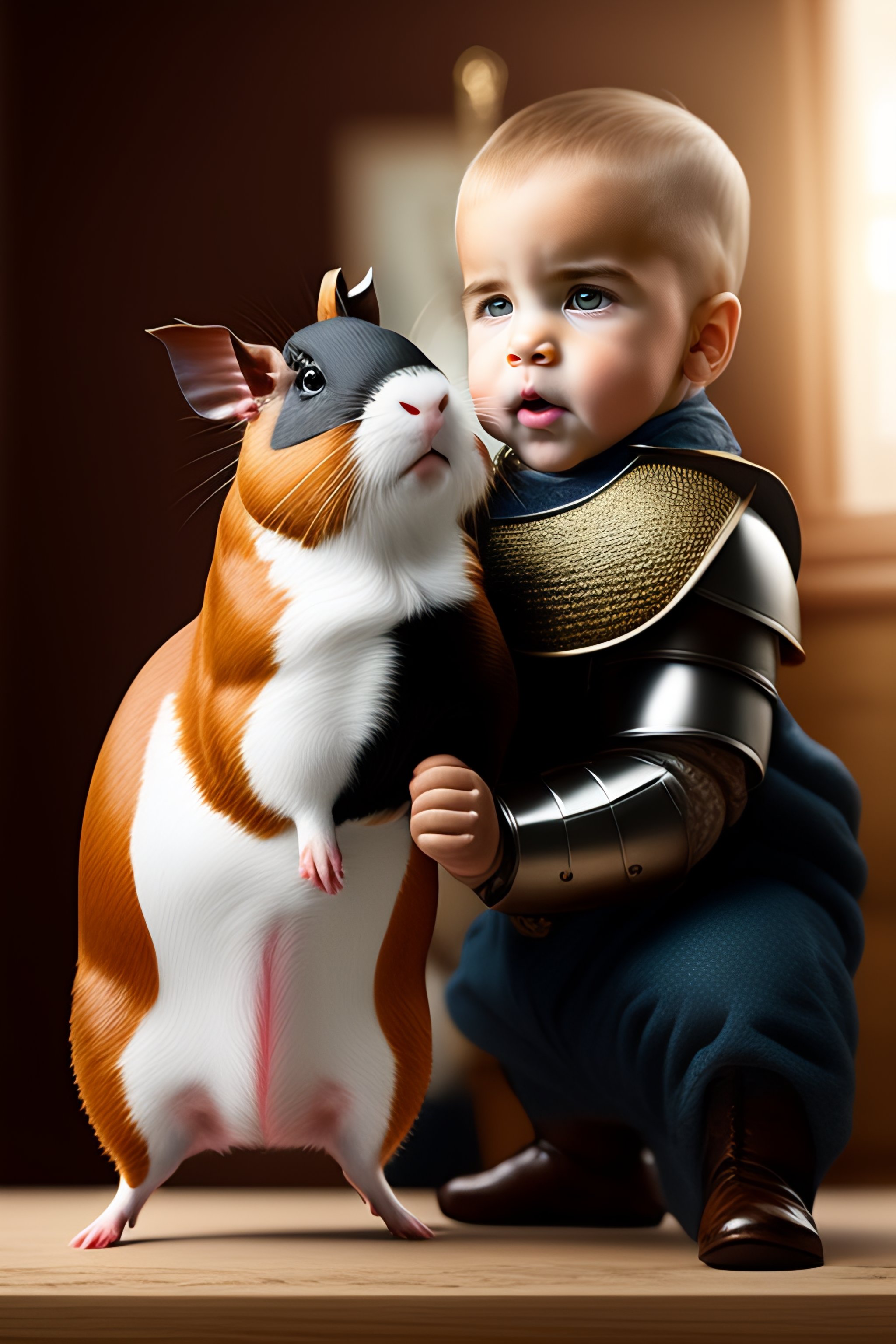 Lexica - Knight fighting a guinea pig