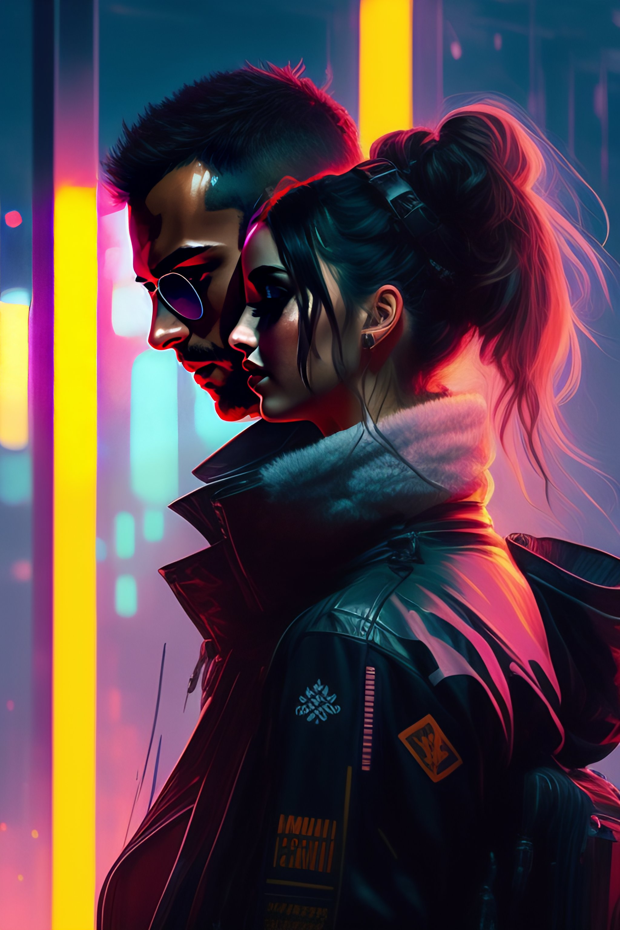 Lexica - Theo james and ana de armas, cyberpunk futuristic neon ...