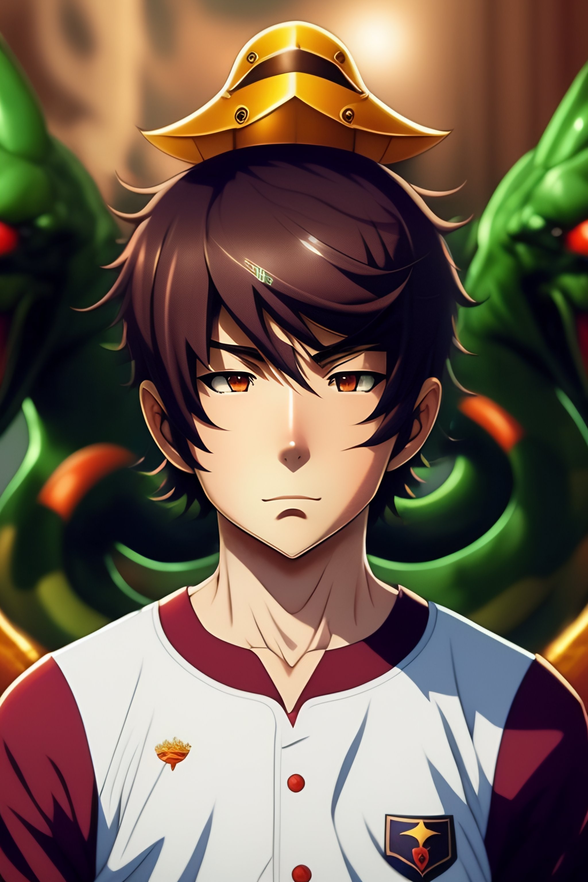 Lexica - Anime boy with a 5 headed hydra behind him