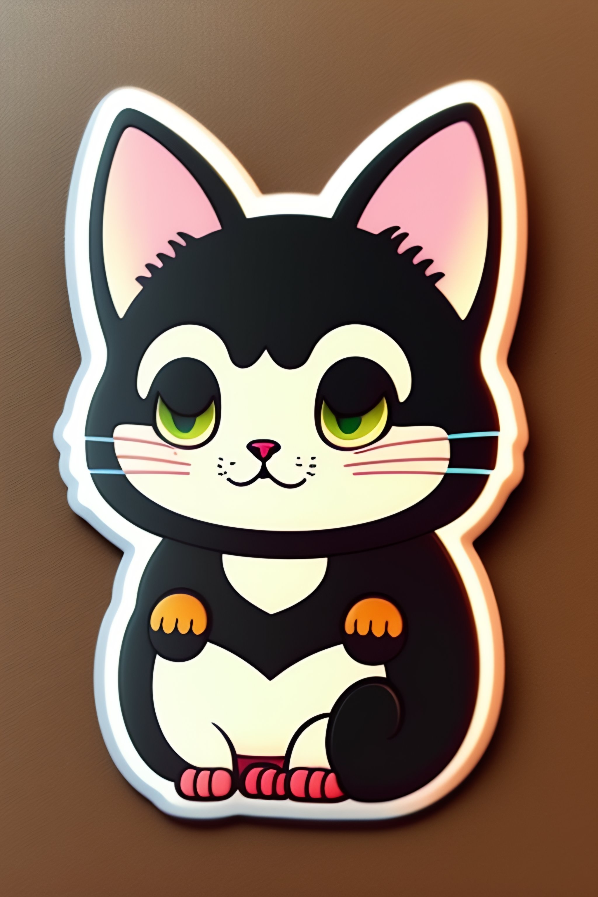 Lexica - Cute cartoon cat sticker, anime style,