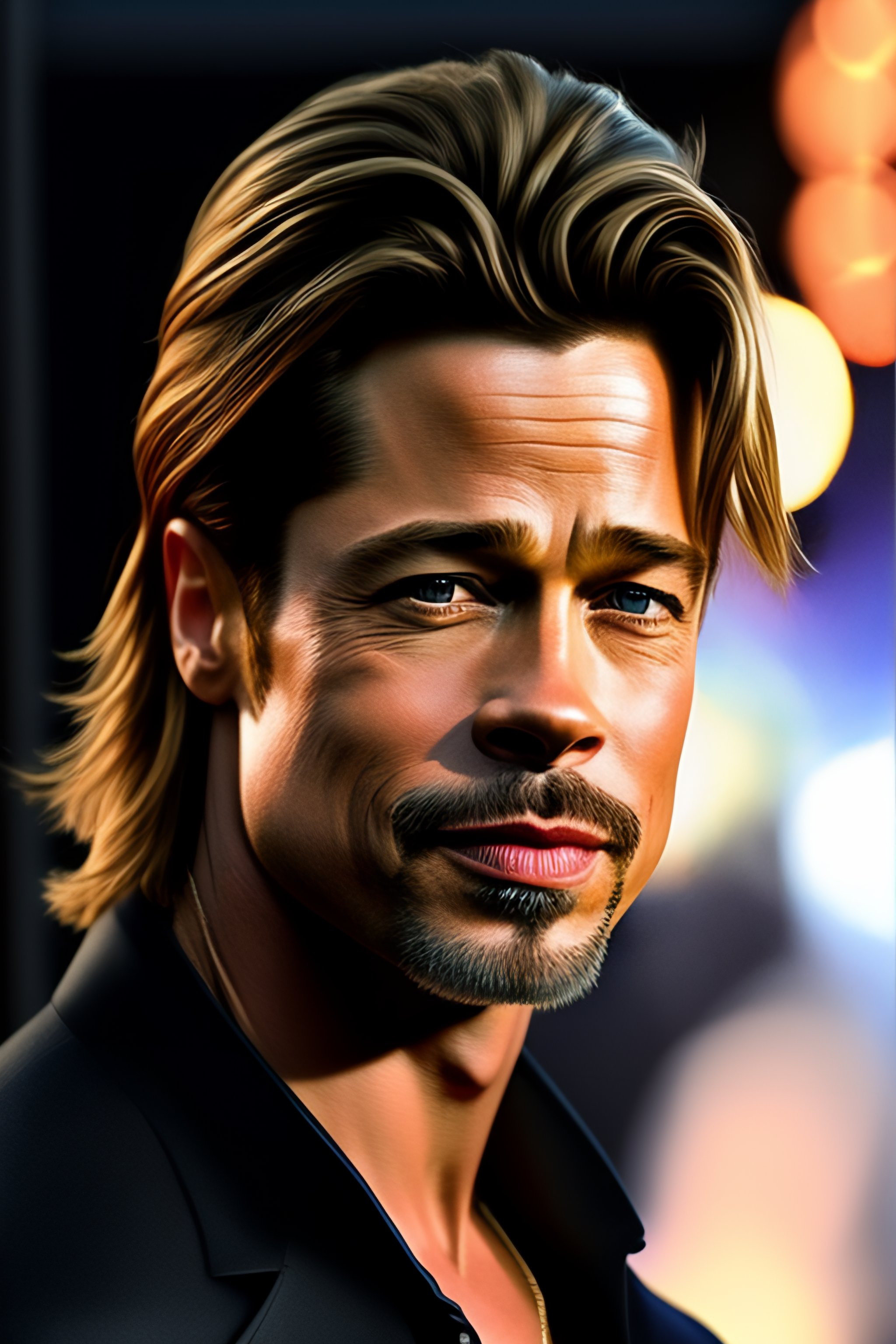 Lexica - Brad Pitt with a bird in his shoulder - anime style