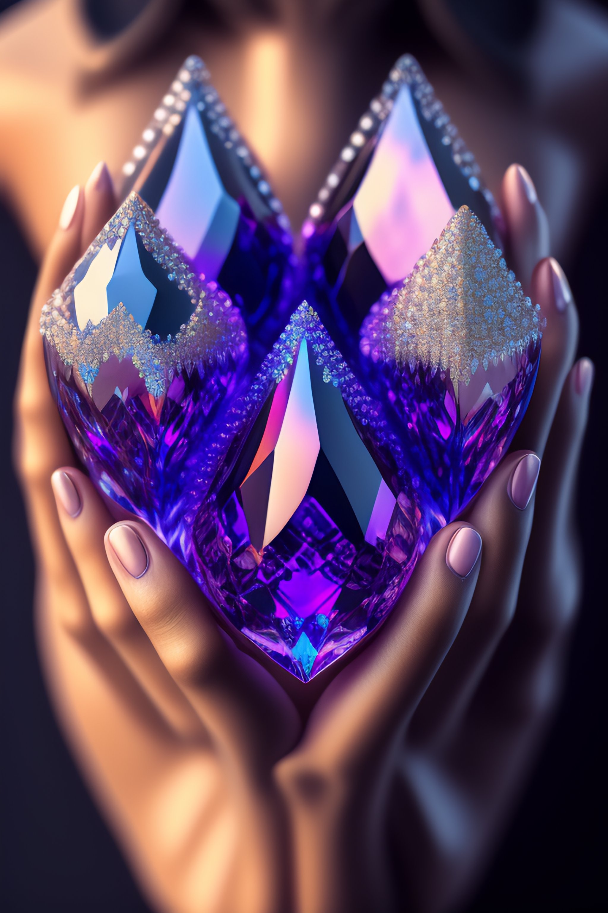 Lexica - Very beautiful crystalline hands carved from crystals and ...