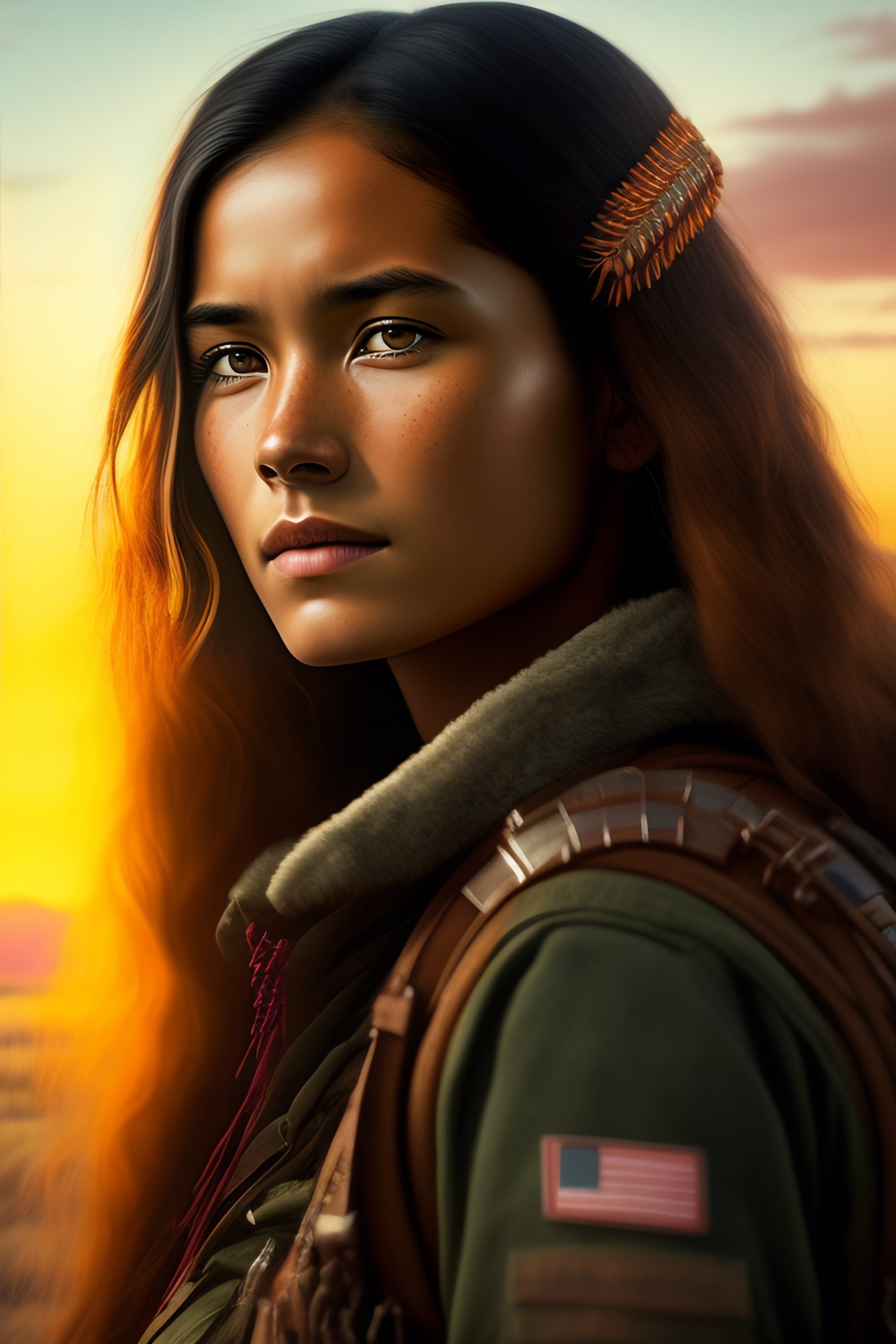 Lexica - Detailed portrait of a young female who survived in the post ...