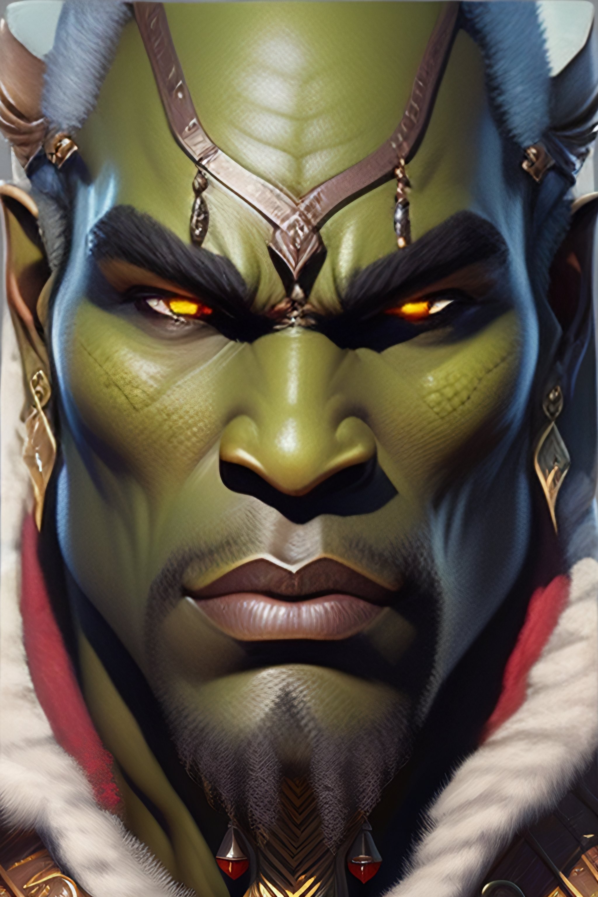 Lexica - Dungeons and dragons half orc character closeup portrait ...
