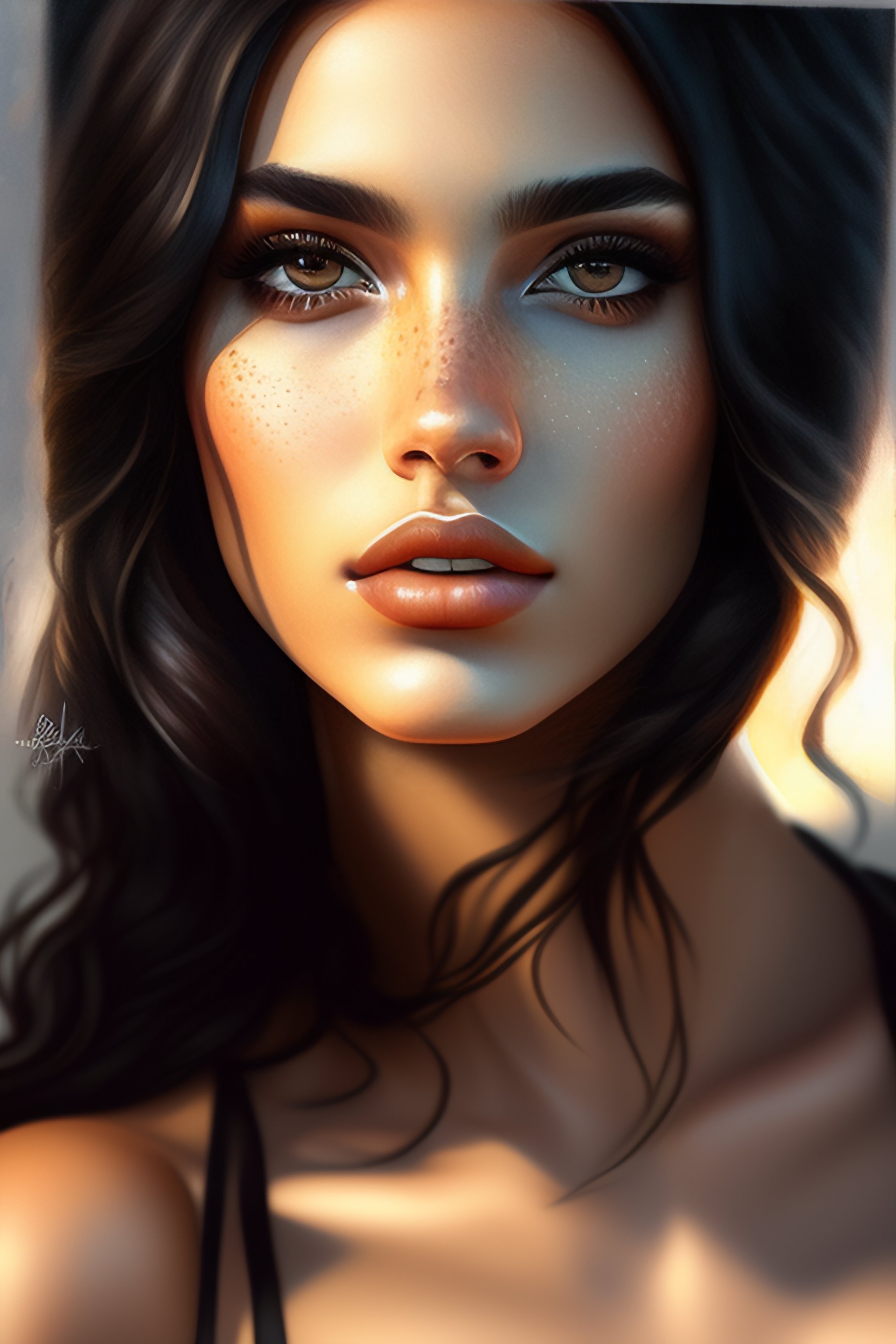 Lexica - Spanish, Latina, E-girl, Bangs, Black hair, Brown eyes ...