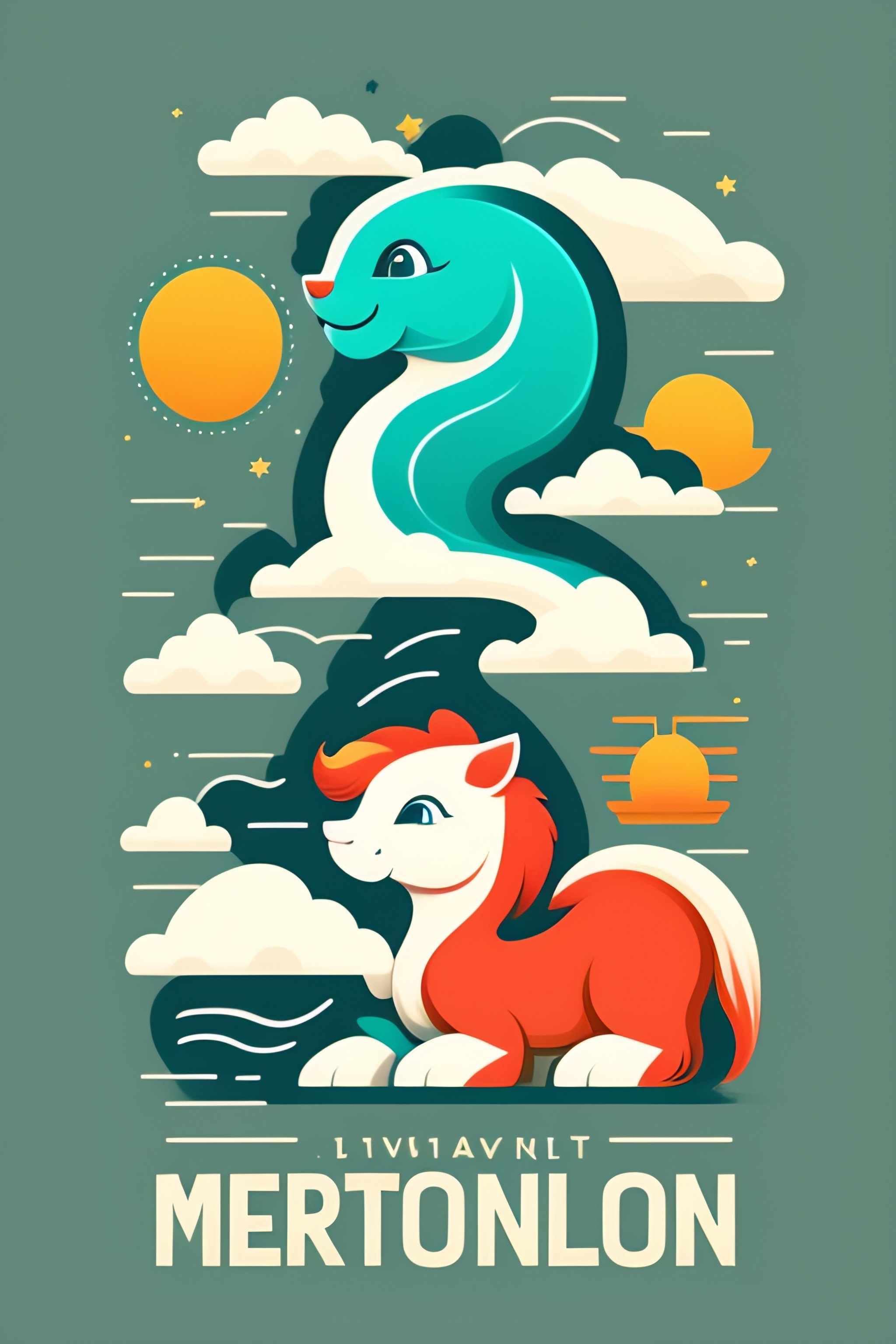 Lexica - MERLION LOGO DESIGN BRANDING CUTE FLAT VECTOR