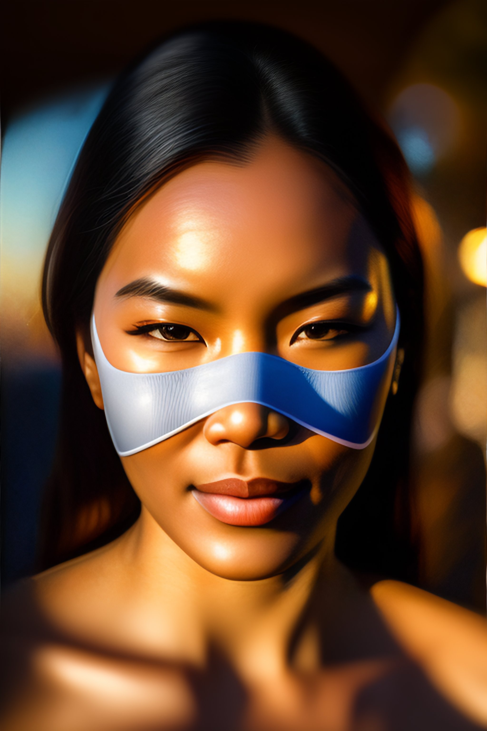 Lexica - A beautiful woman, taking off face mask, under mask a new mask ...