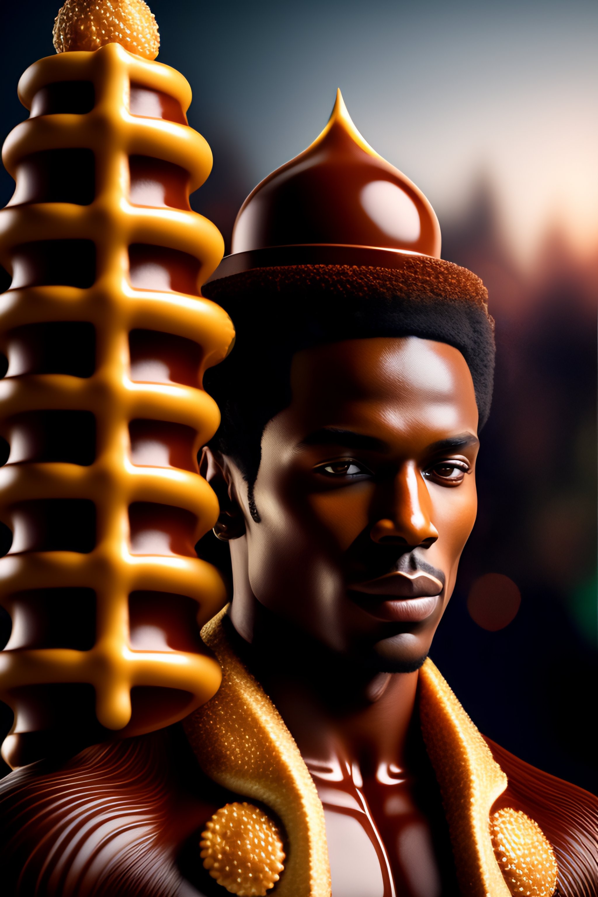 Lexica - A belgian waffle human with chocolate, extremely detailed