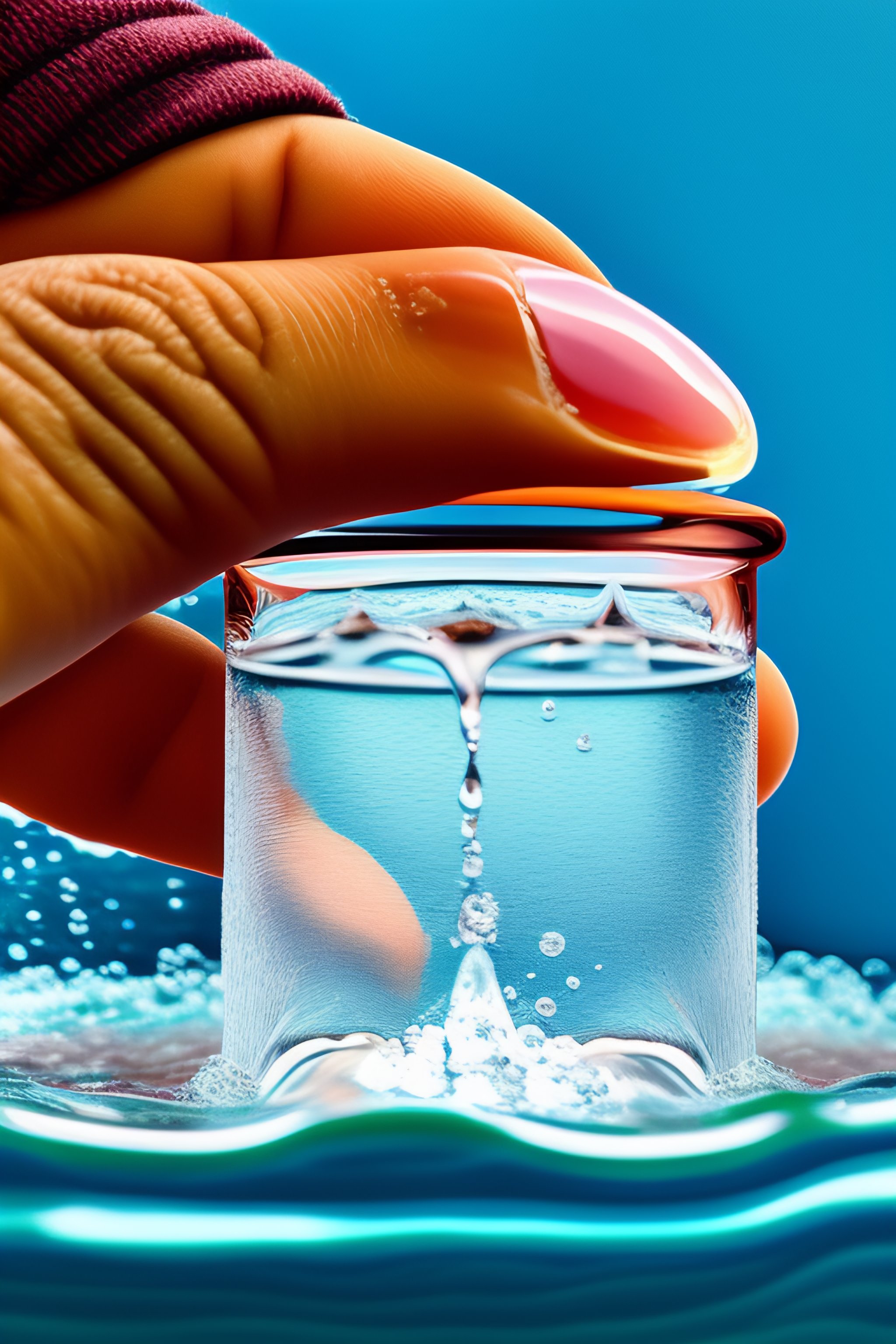 Lexica - Illustration of a hand holding water