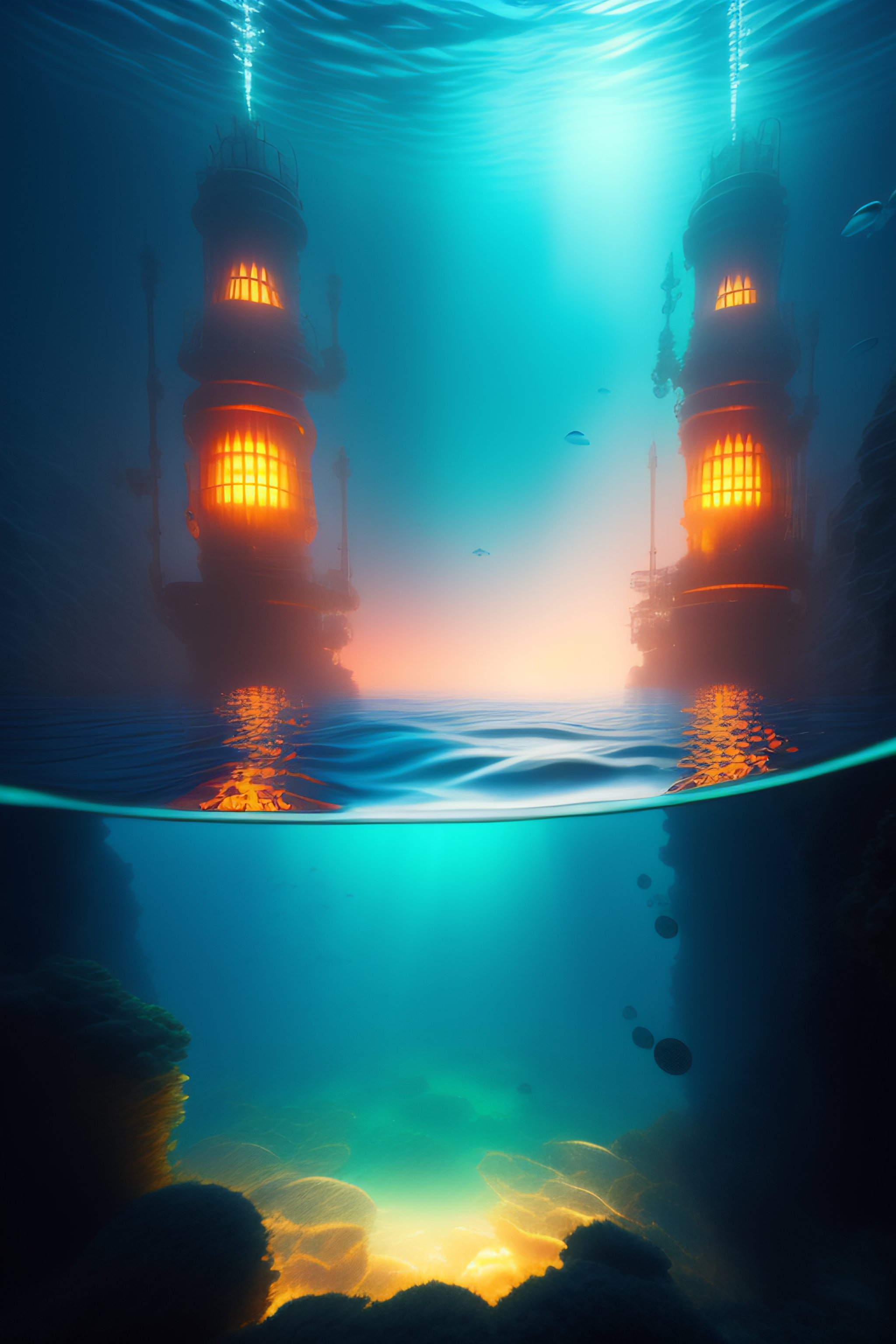 Lexica - Glowing lake of light on the bottom of the ocean floor ...