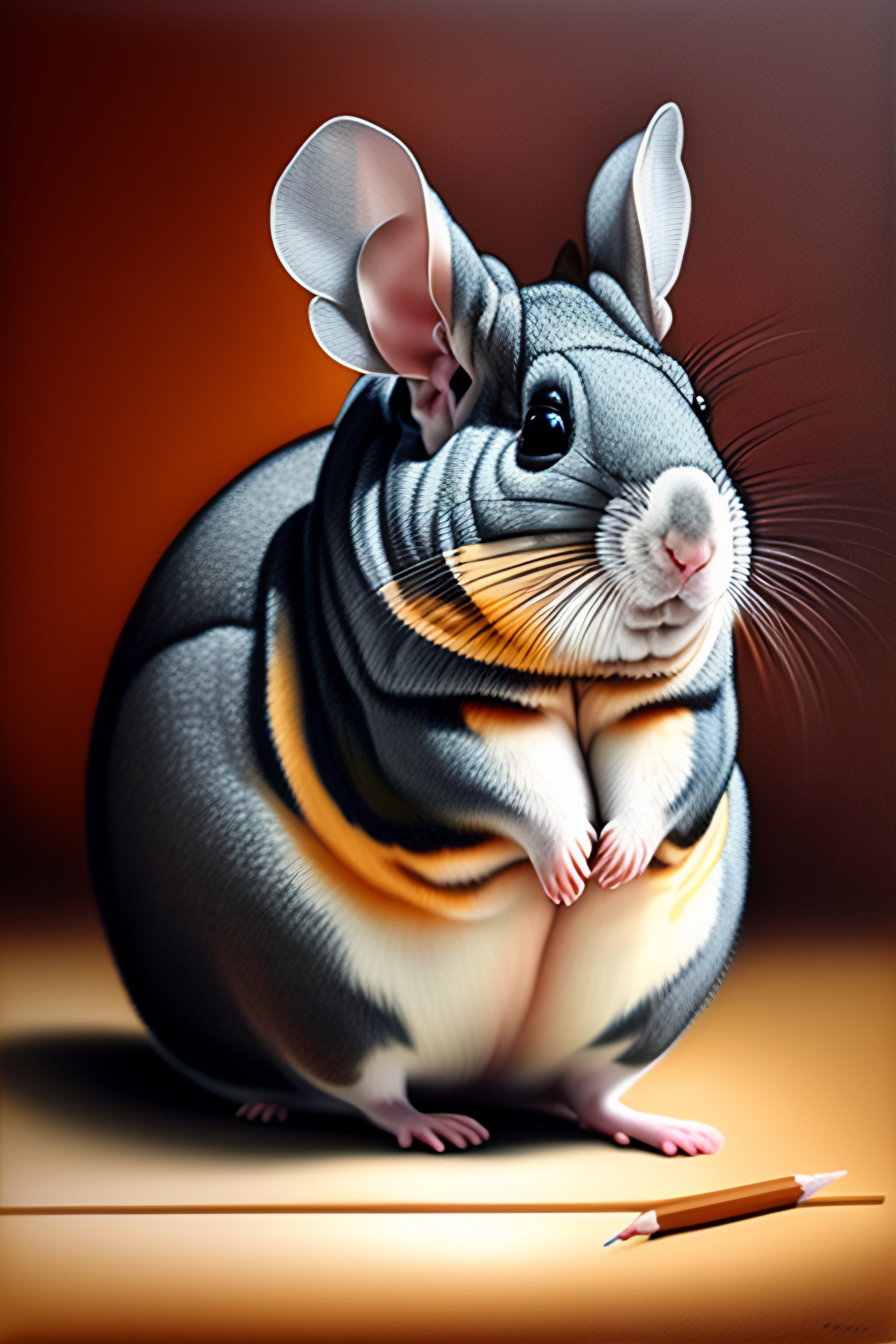 Lexica - A realistic drawing of a chinchilla