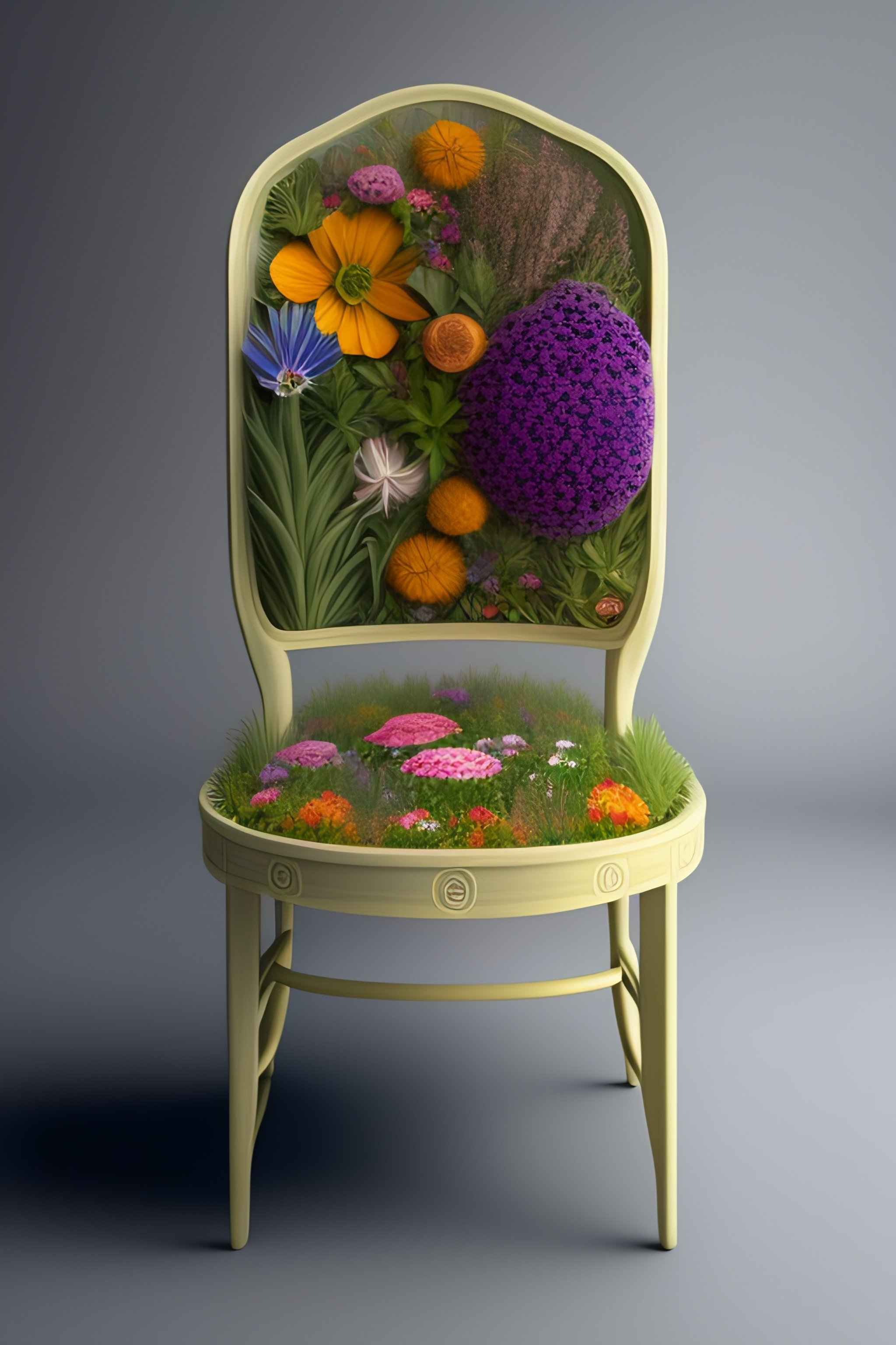 Lexica - SURREAL Artisanal chair made entirely of local plants flowers ...