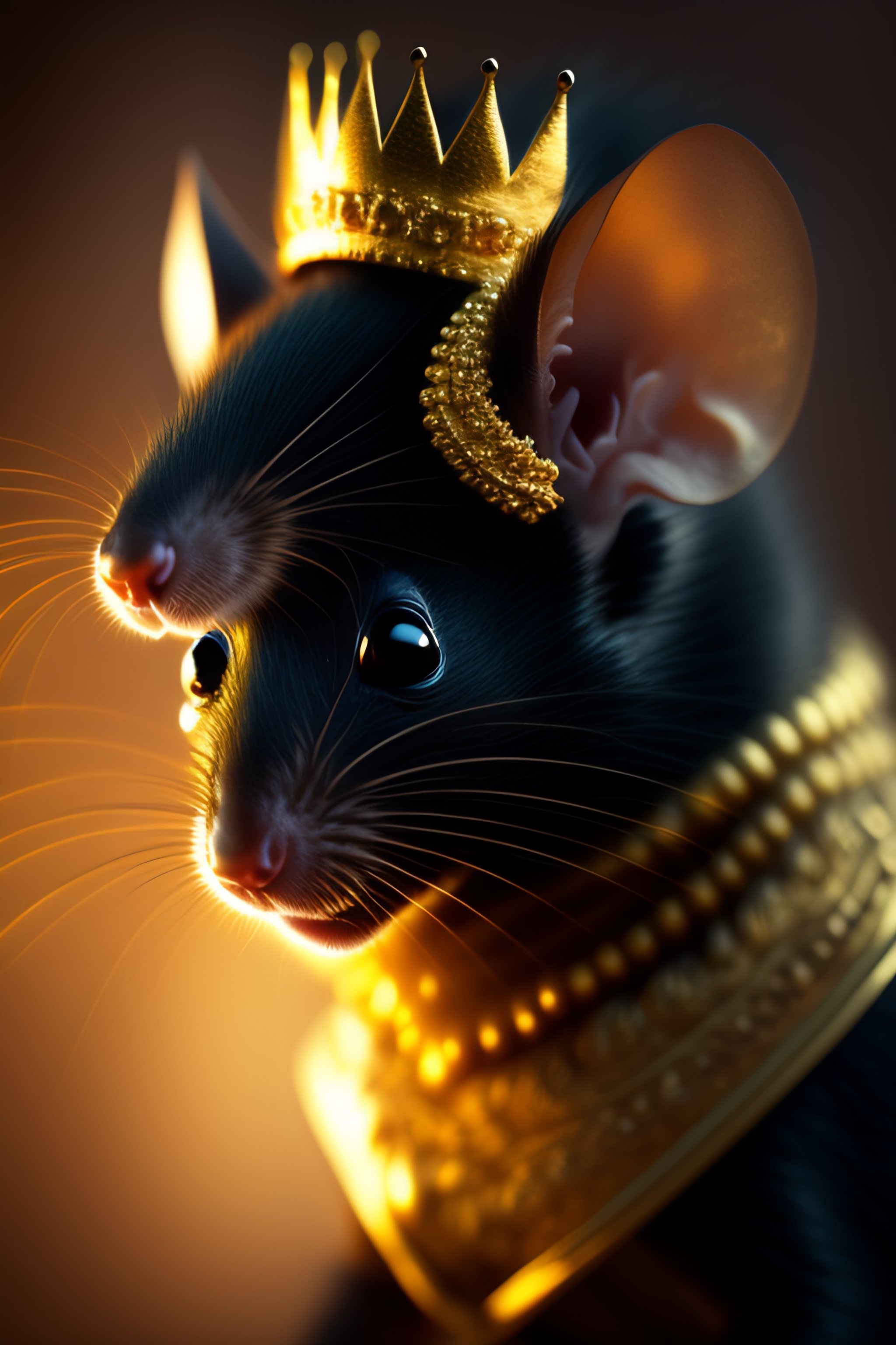 Lexica - Dark scary rat wearig a golden crown