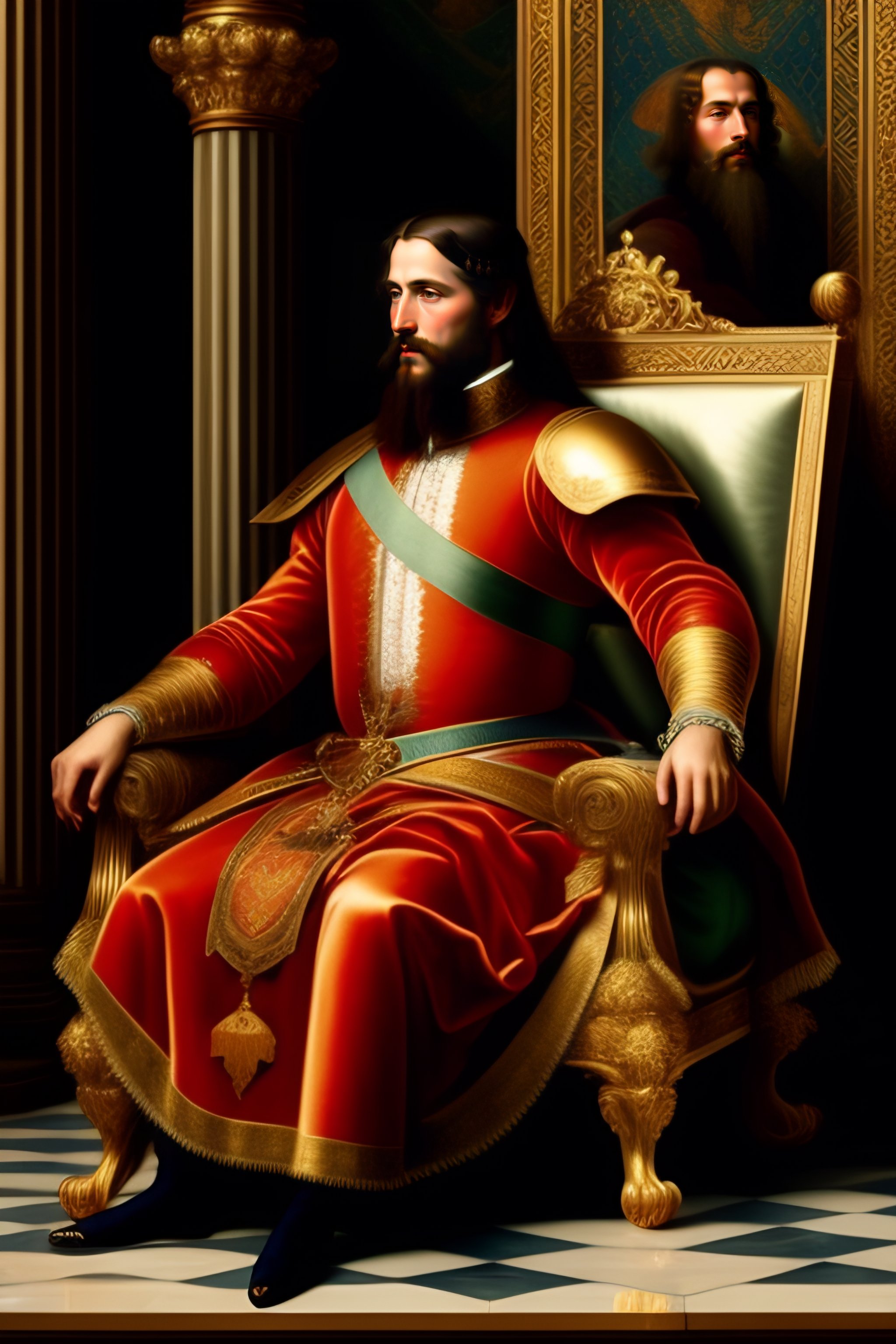 King Sitting On Throne Drawings