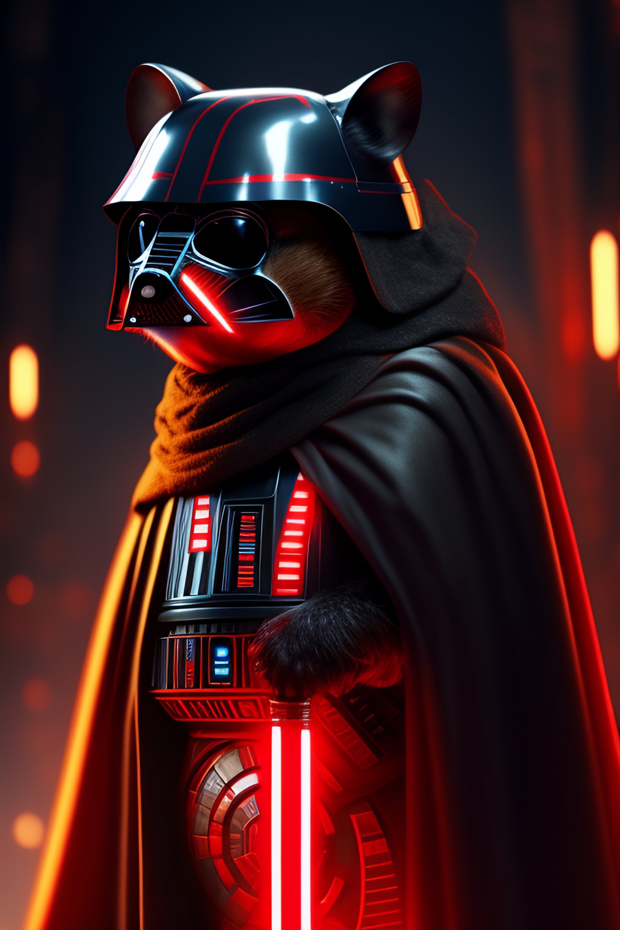 Lexica - Star Wars scene artificial intelligence a guinea pig wearing ...