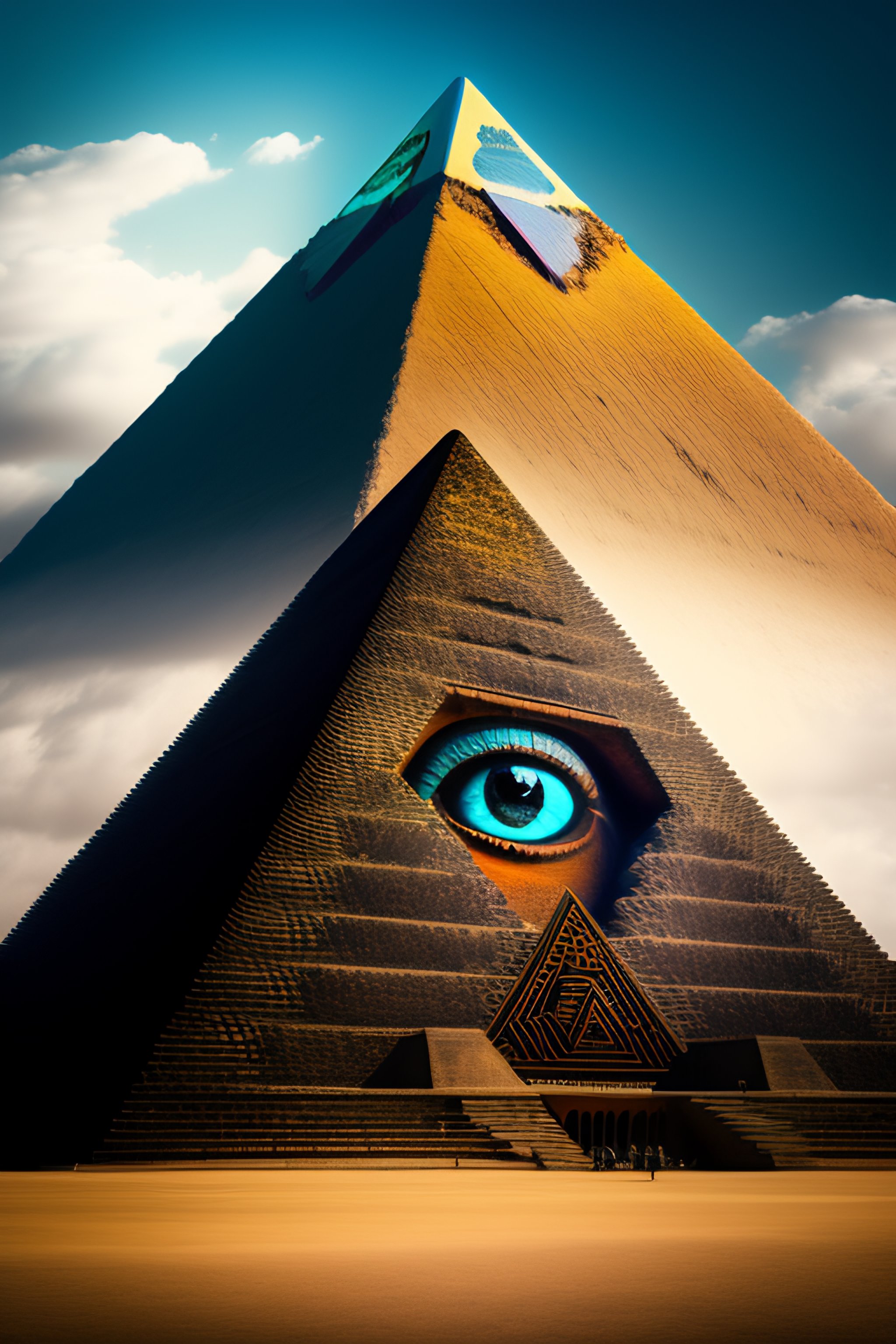 Lexica - Evil walking creature all seeing eye pyramid
