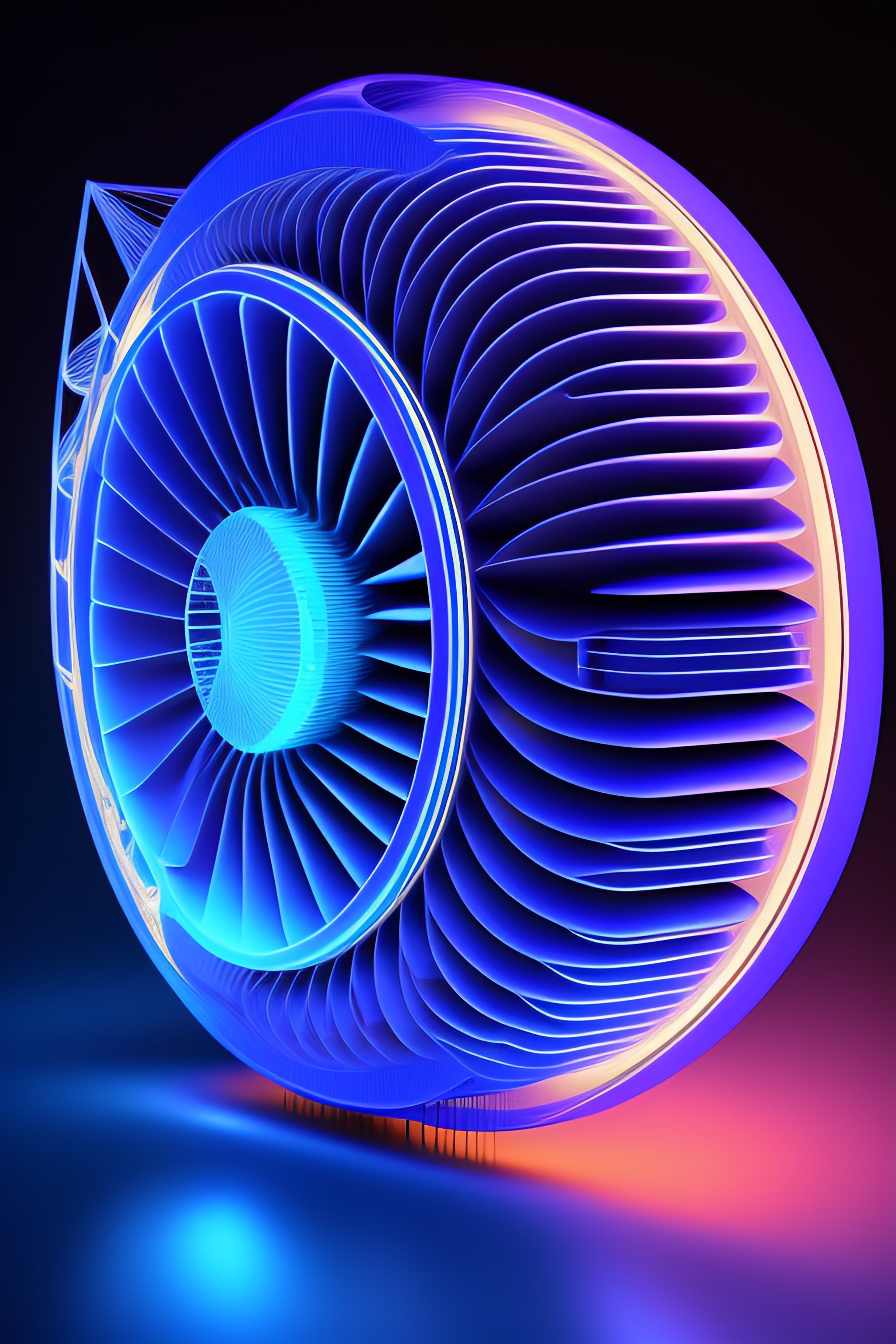 Lexica - Technical illustration of a futuristic jet engine, wireframe ...