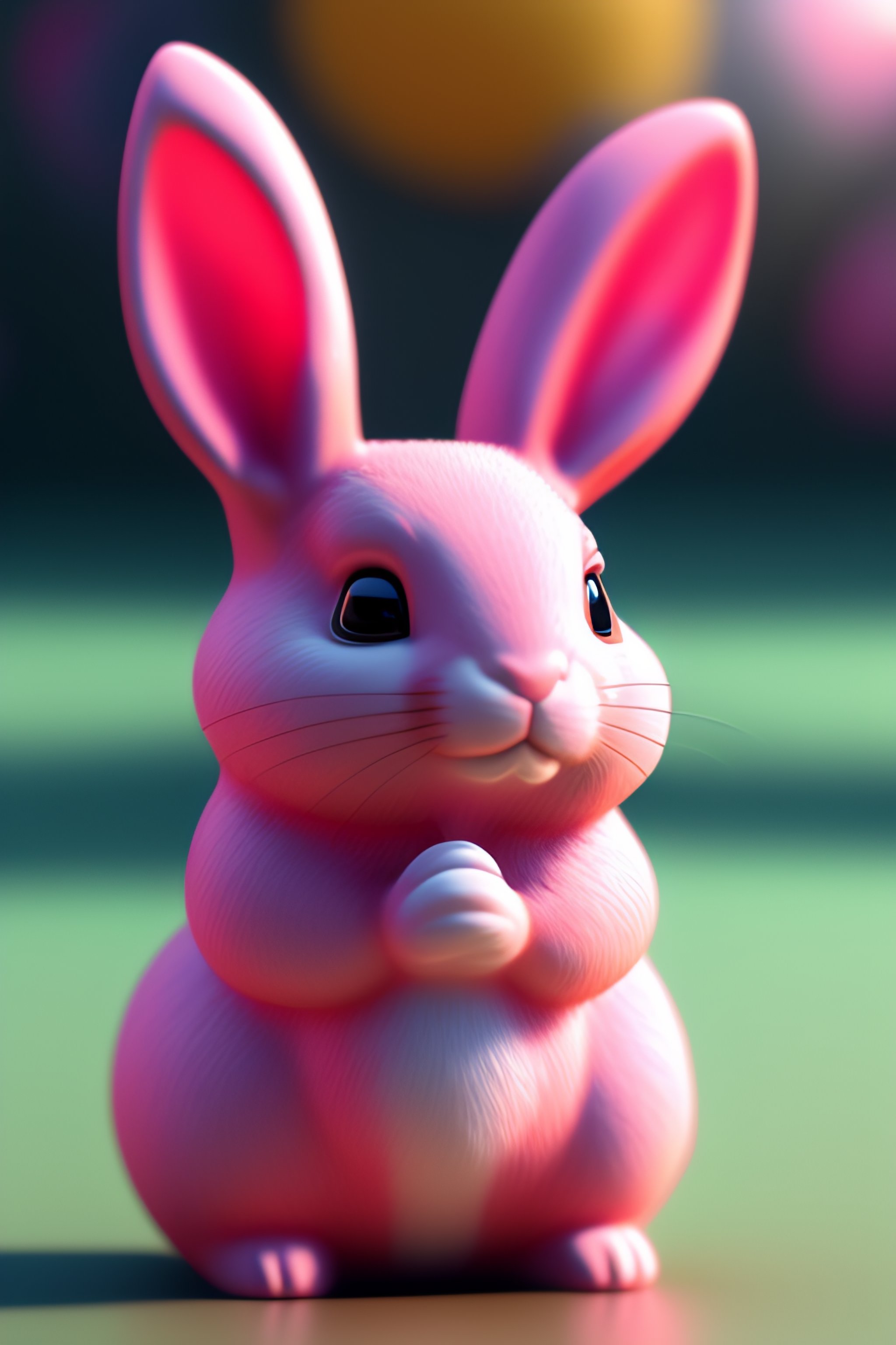 Lexica - A 3d render of a pink little bunny waving at the camera, apex ...