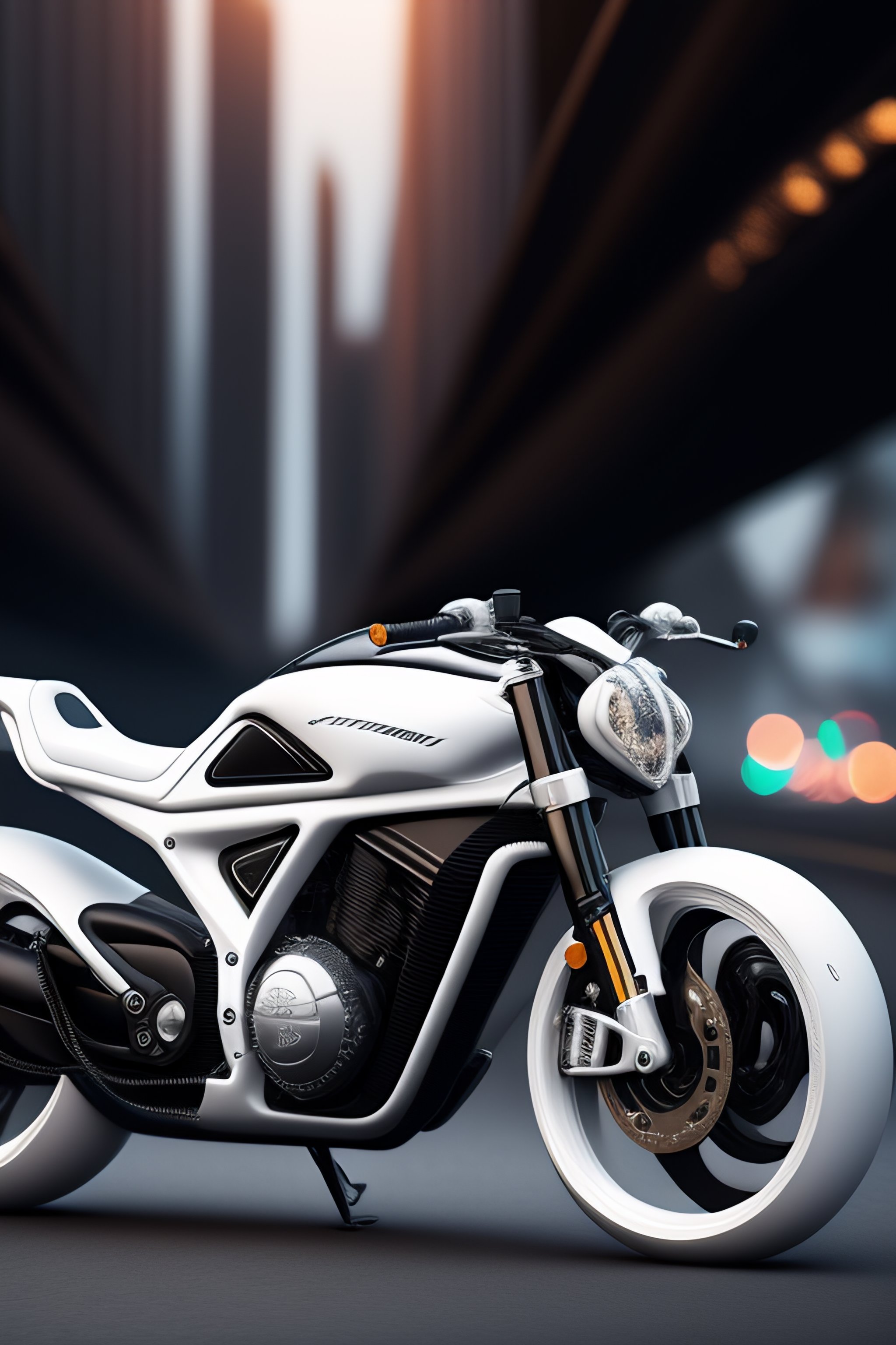 Lexica - Wide shot 40mm lens photo, of a modern carbonfiber white pearl ...