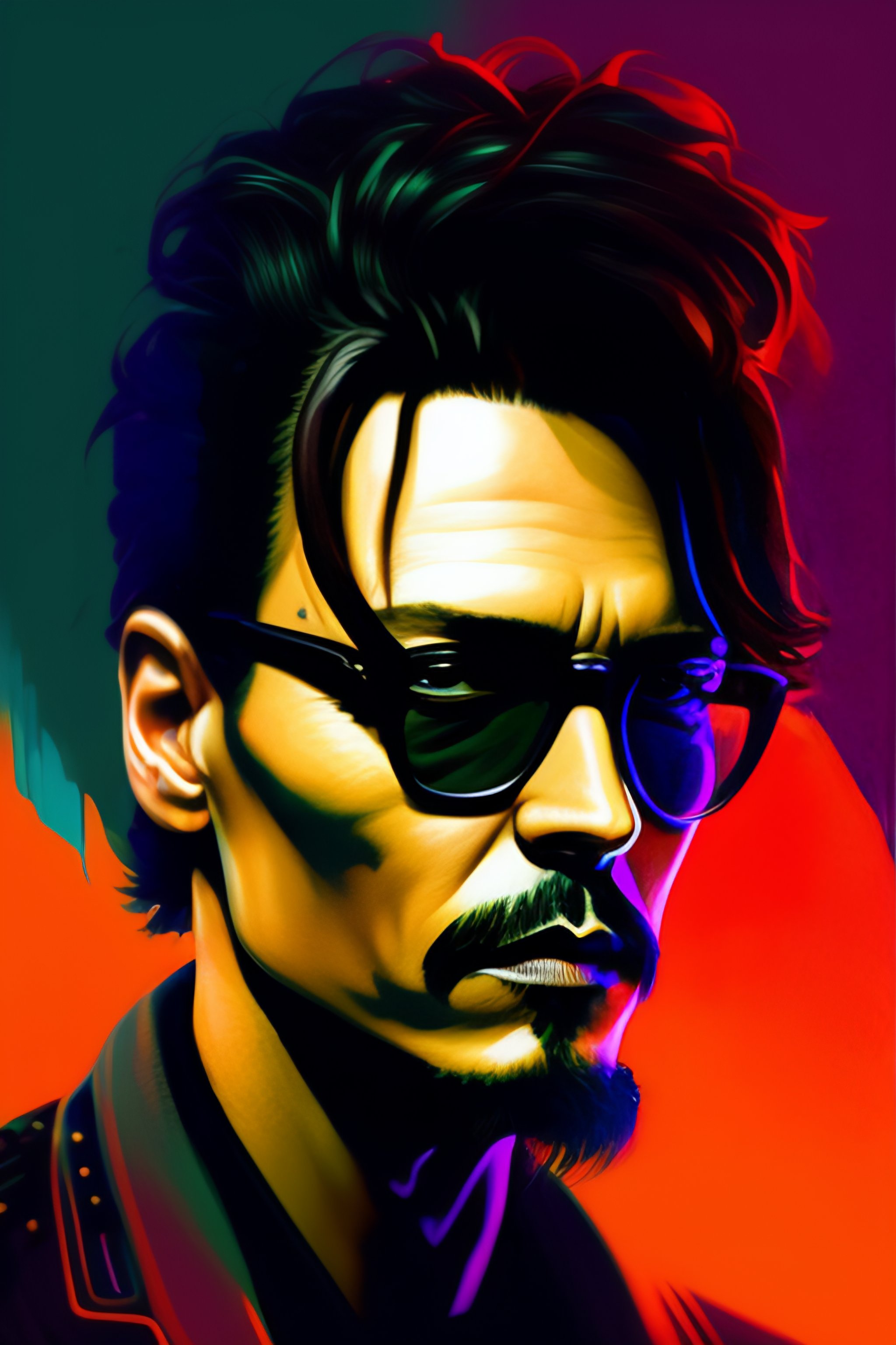 Lexica - Highly detailed delirium face portrait of johnny depp in ...