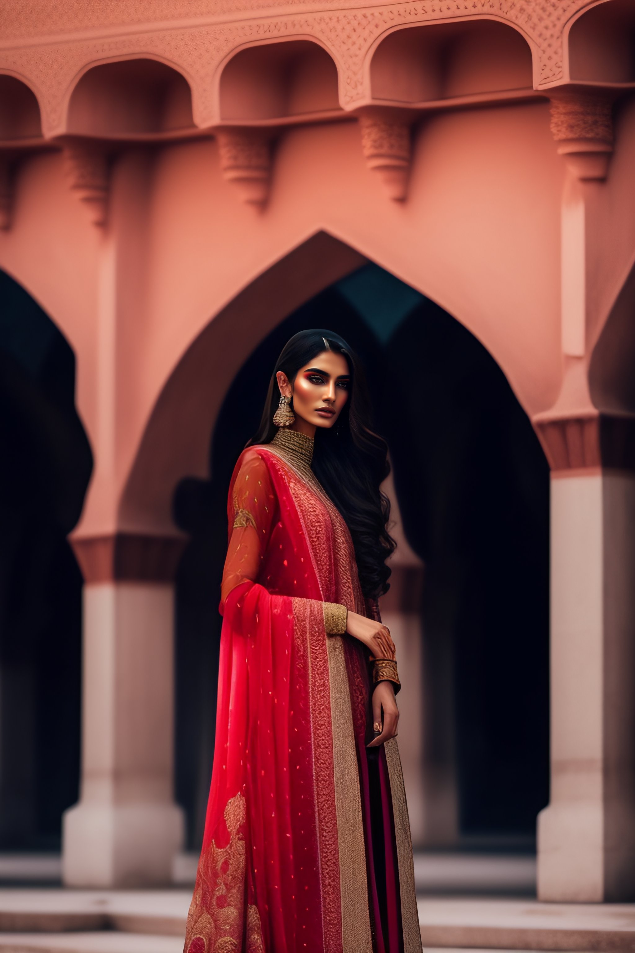 Lexica - Portrait of haute couture beautiful pakistani fashion model ...