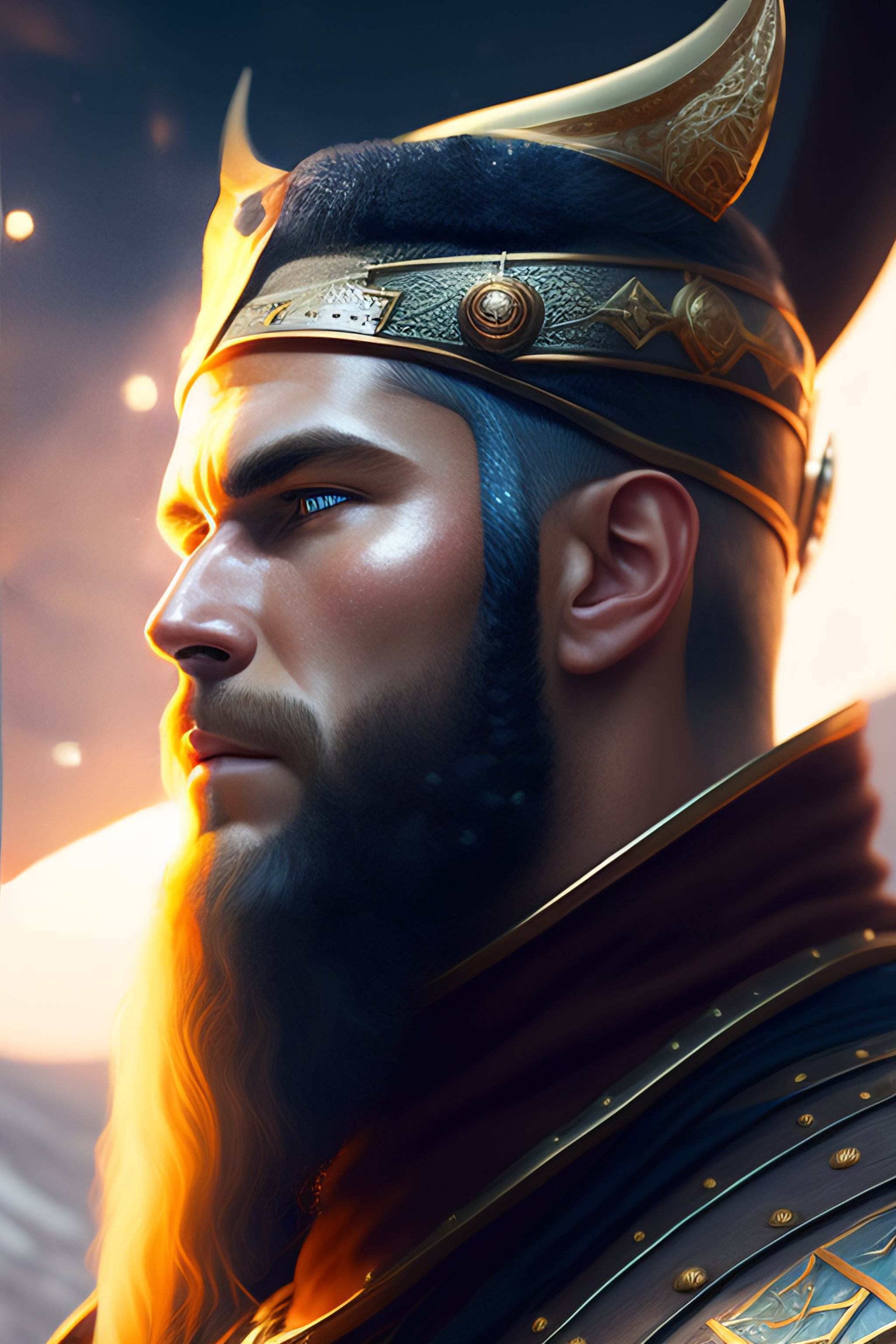 Lexica - Portrait of a Viking man in power armor, in space, ultra ...