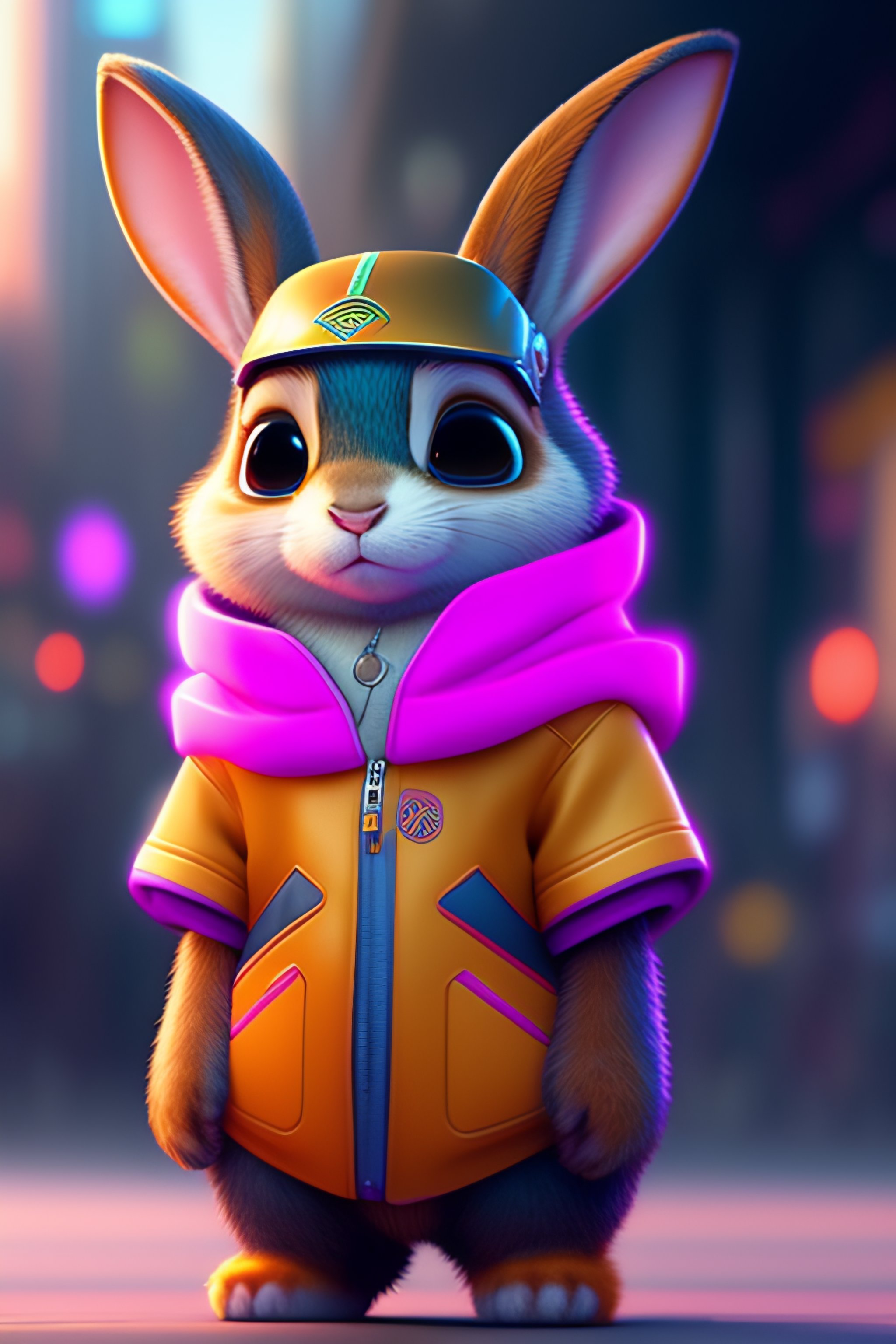 Lexica - Super cute cyberpunk bunny, pixar, zootopia, cgi