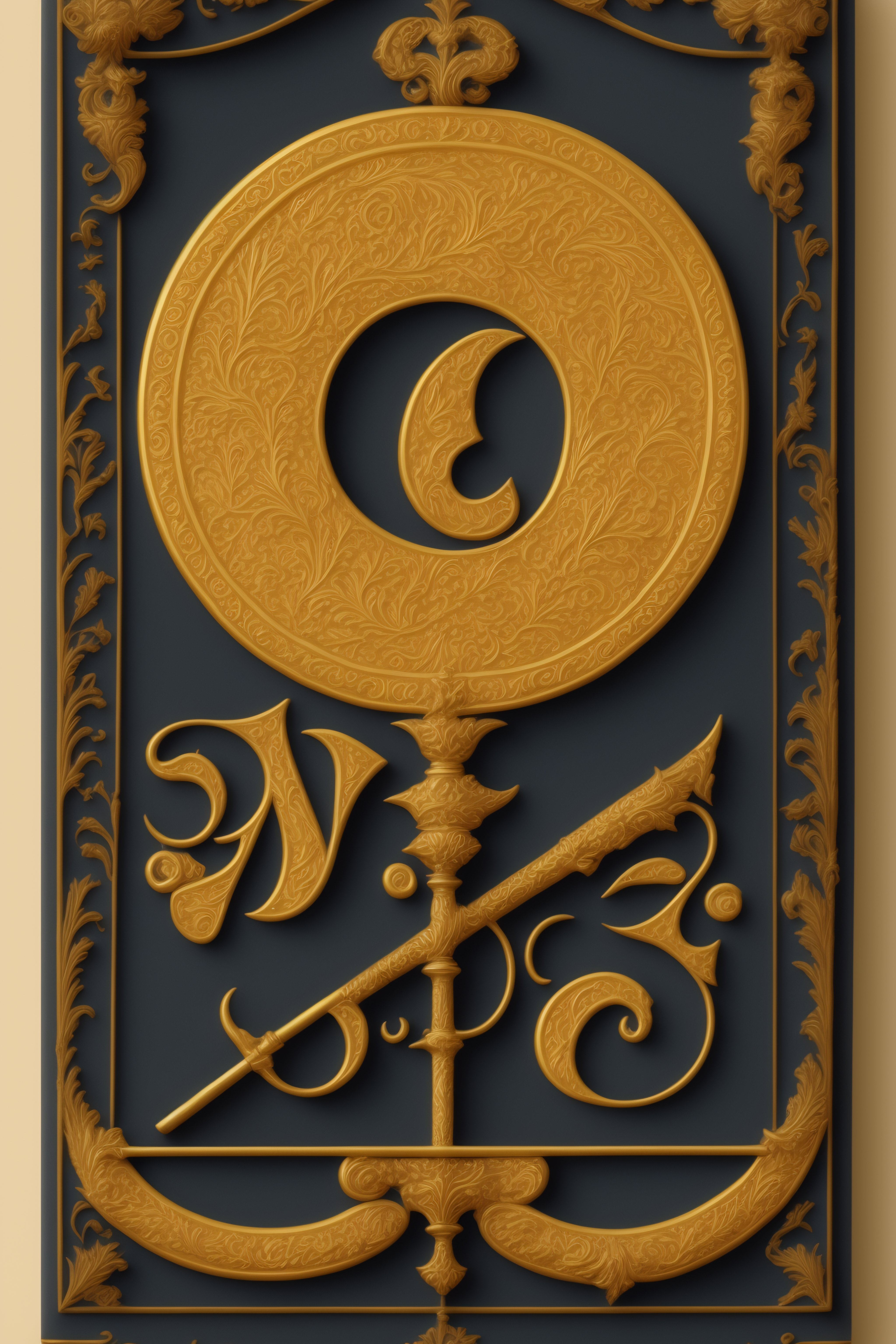 Lexica - An illumination of the letter O, with a spear and a bow ...