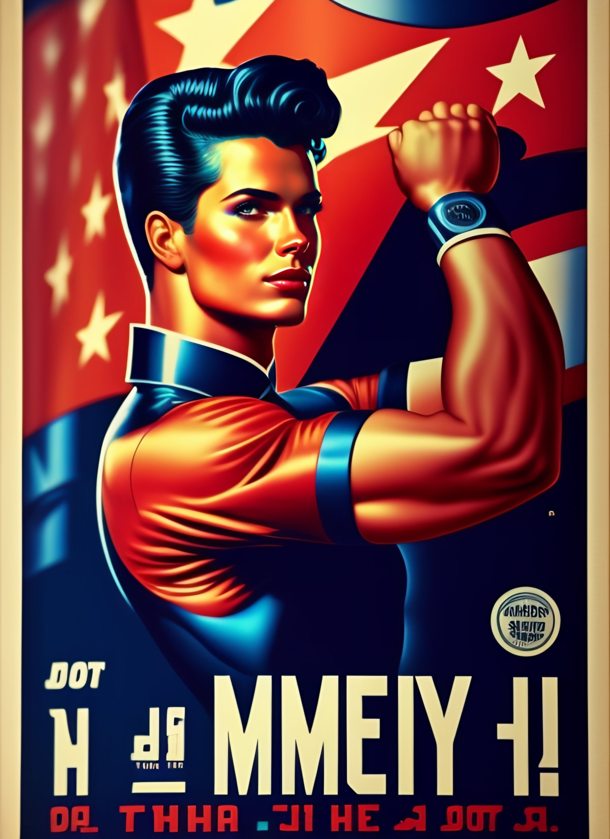 Lexica - A male young man the riveter "We can do it !" poster by John ...