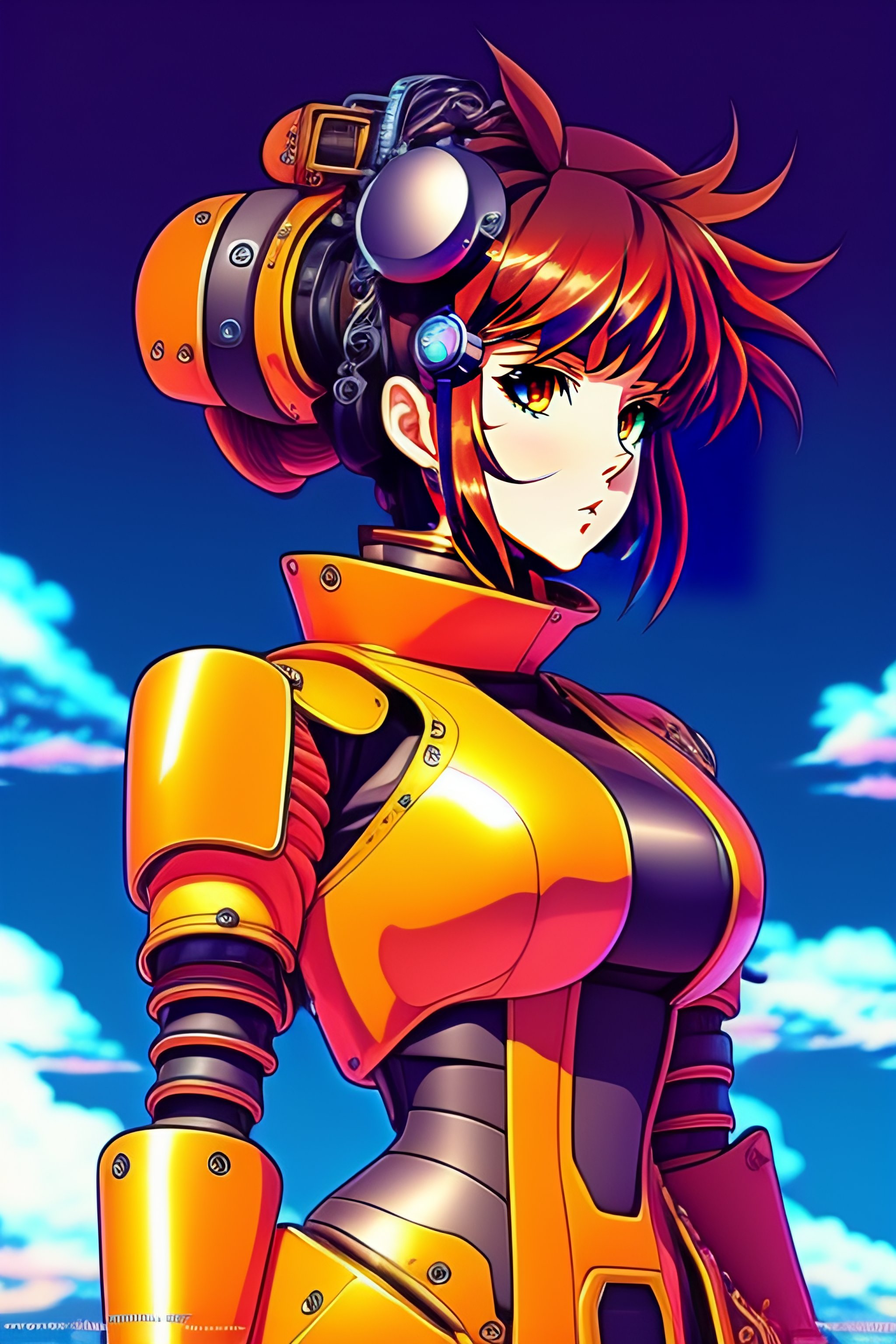 Lexica - 90’s Anime style robot made from Modular synthesizers. in the ...