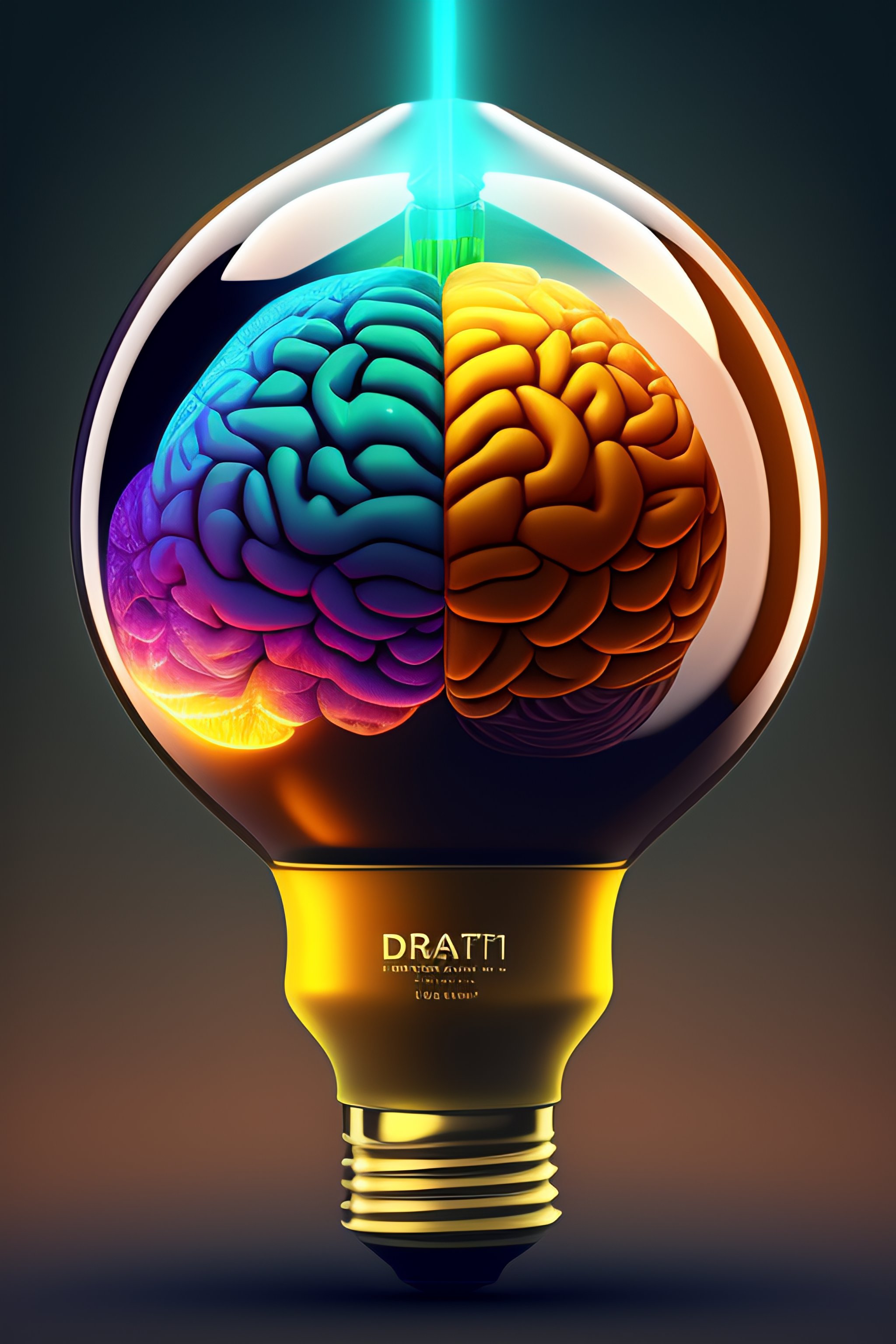 Lexica - Bulb with brain half the brain smart and half creative ...