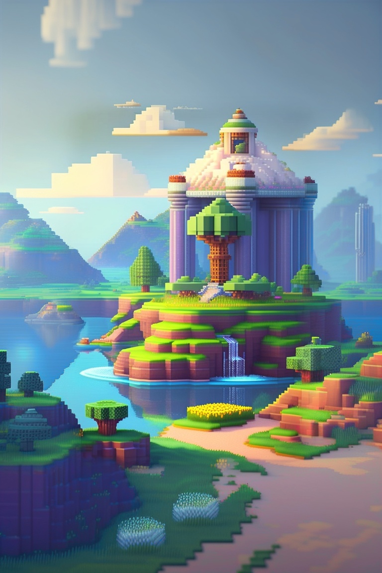 Lexica - Stylization of the game minecraft under art deco, light colors ...